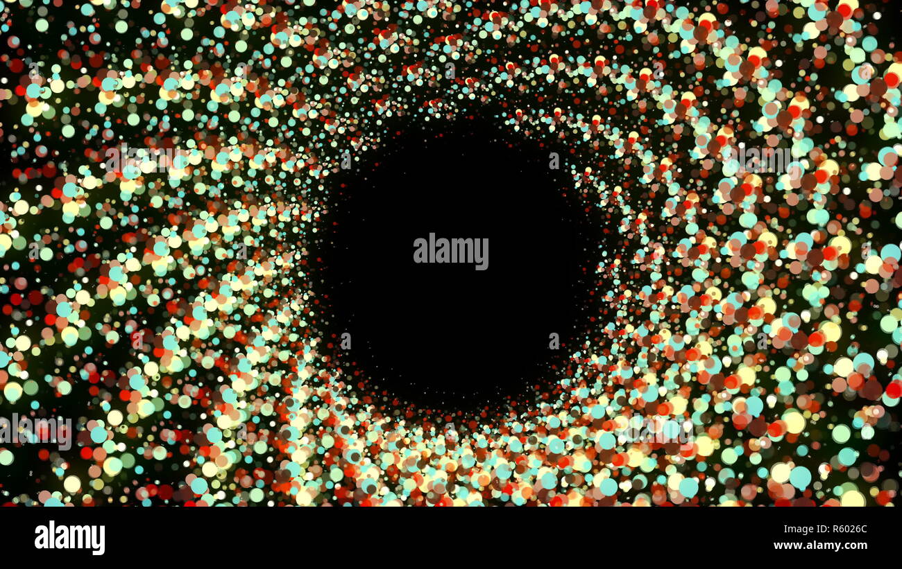 Abstract particles spiral tunnel. Digital illustration Stock Photo - Alamy