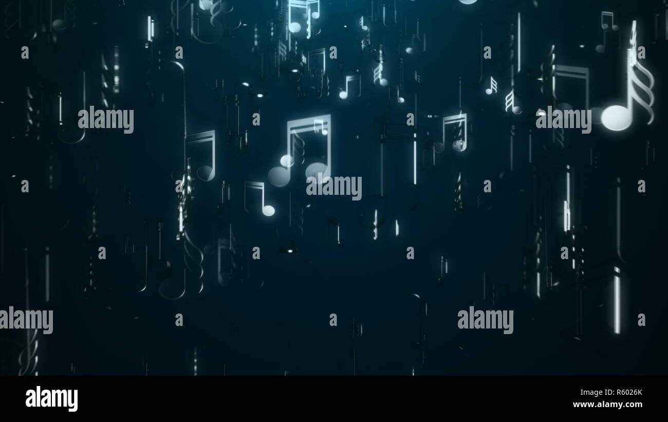 White music notes. Abstract background. Digital illustration Stock ...