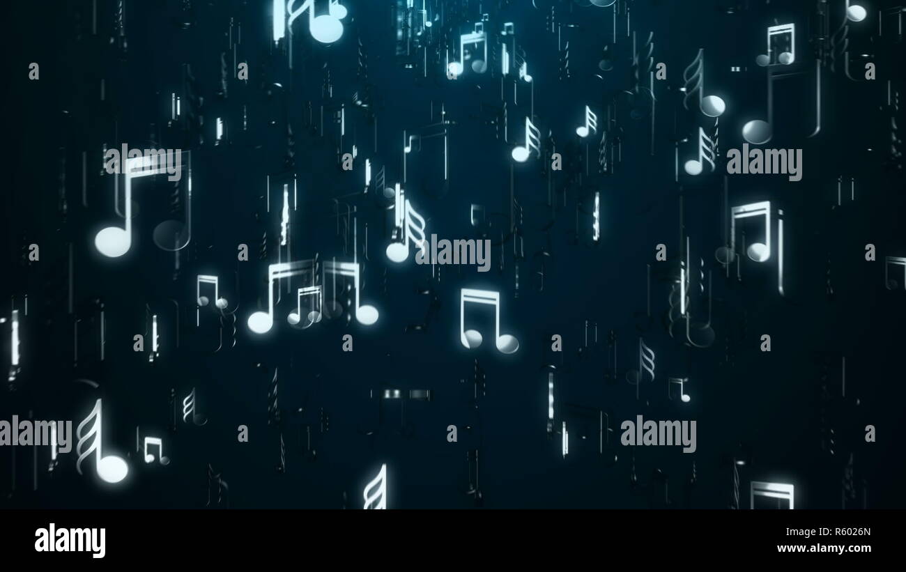 White music notes. Abstract background. Digital illustration Stock ...