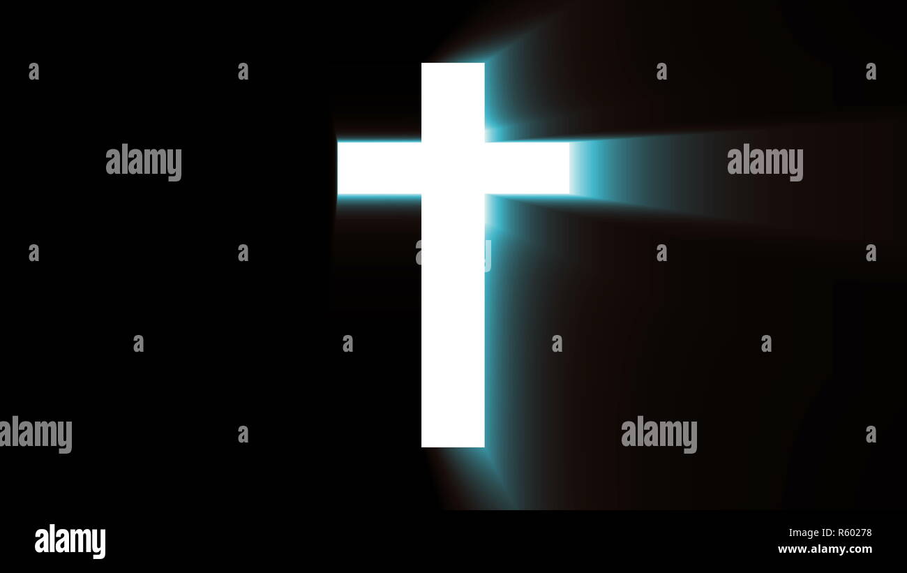 Light cross of Christ, ray beams background Stock Photo - Alamy