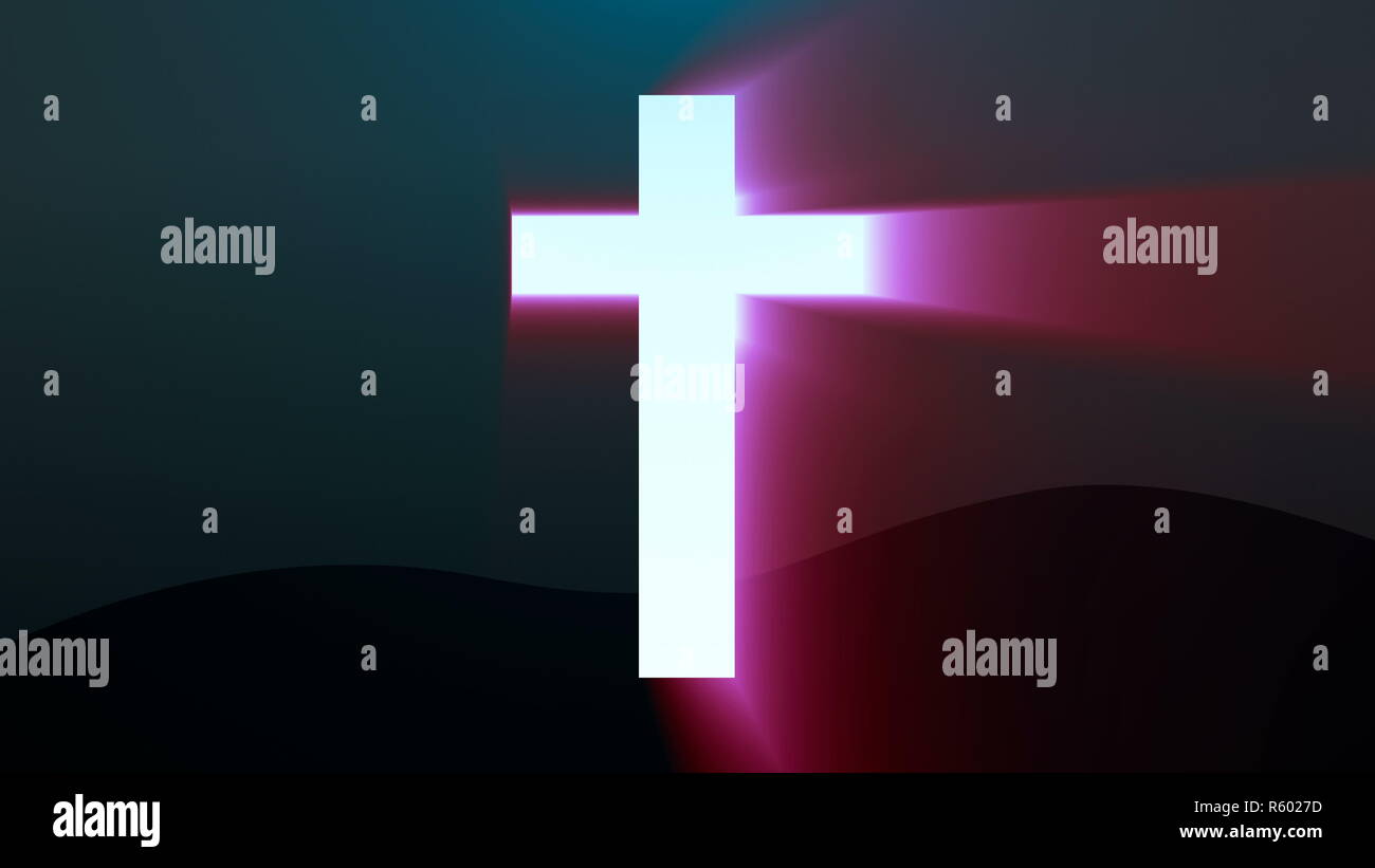Light cross of Christ, ray beams background Stock Photo - Alamy