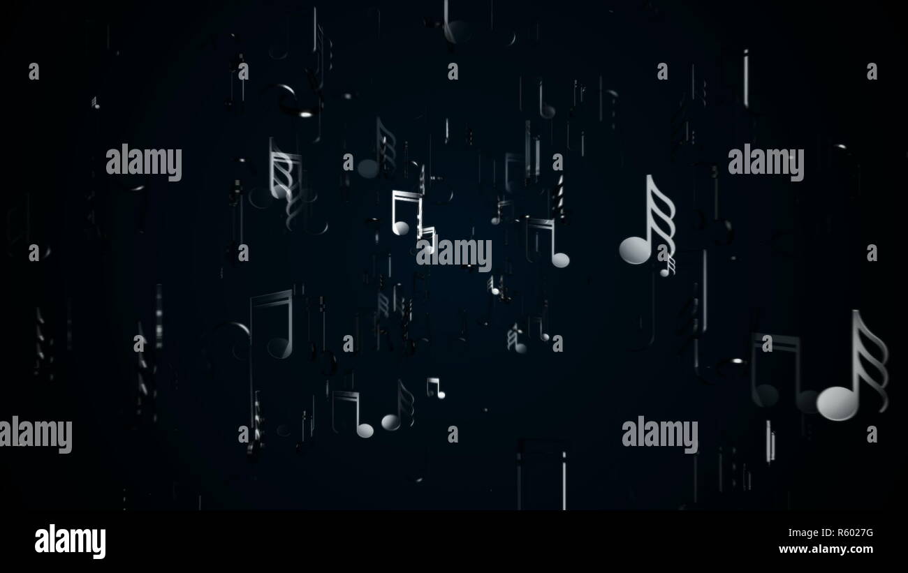 White music notes. Abstract background. Digital illustration Stock ...