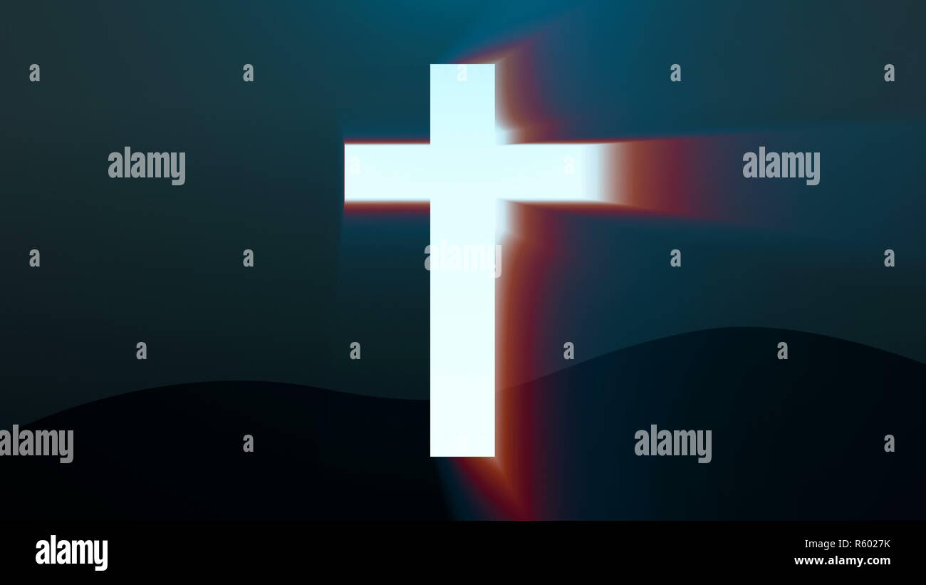 Light cross of Christ, ray beams background Stock Photo - Alamy