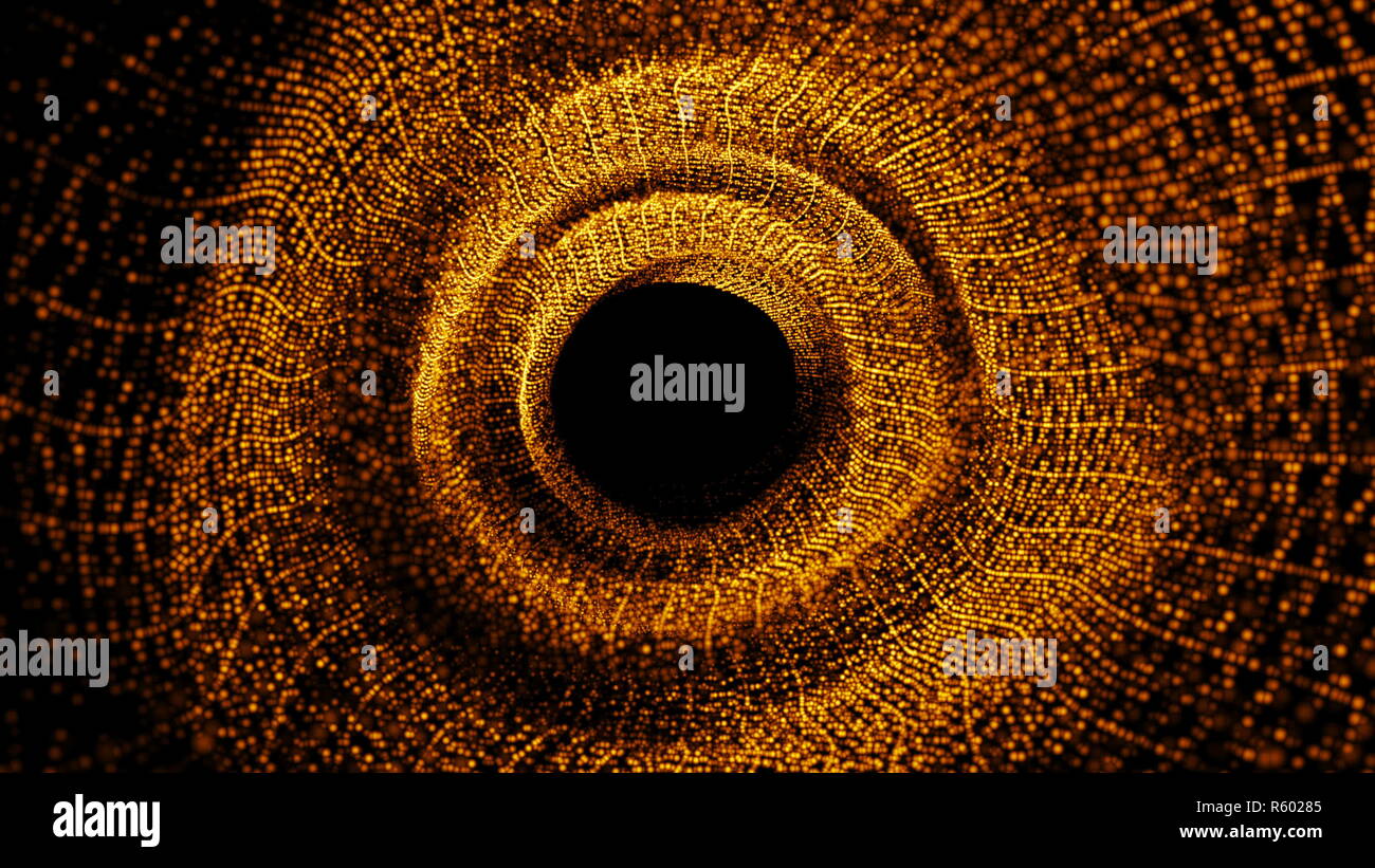 Abstract background with particles tunnel Stock Photo - Alamy
