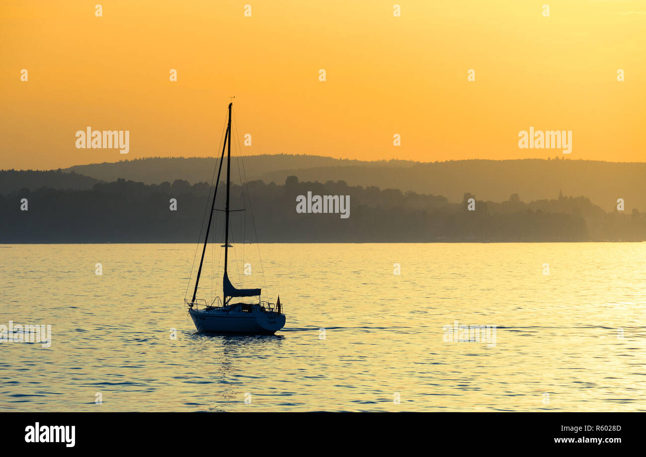sailboat in the sunset Stock Photo - Alamy