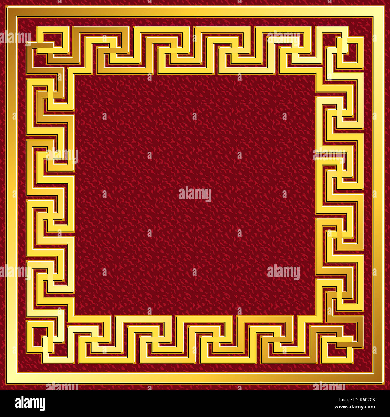 Golden square frame with Greek Meander pattern Stock Photo - Alamy