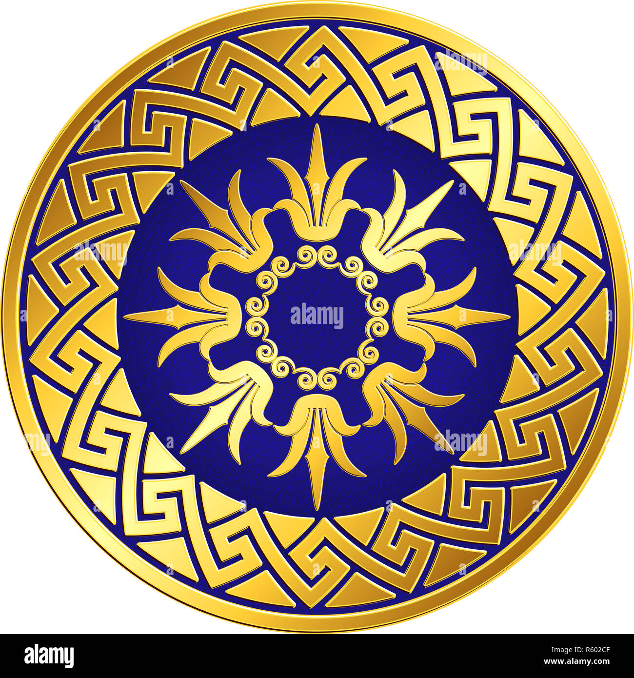 Blue wave and gold flower background hi-res stock photography and ...