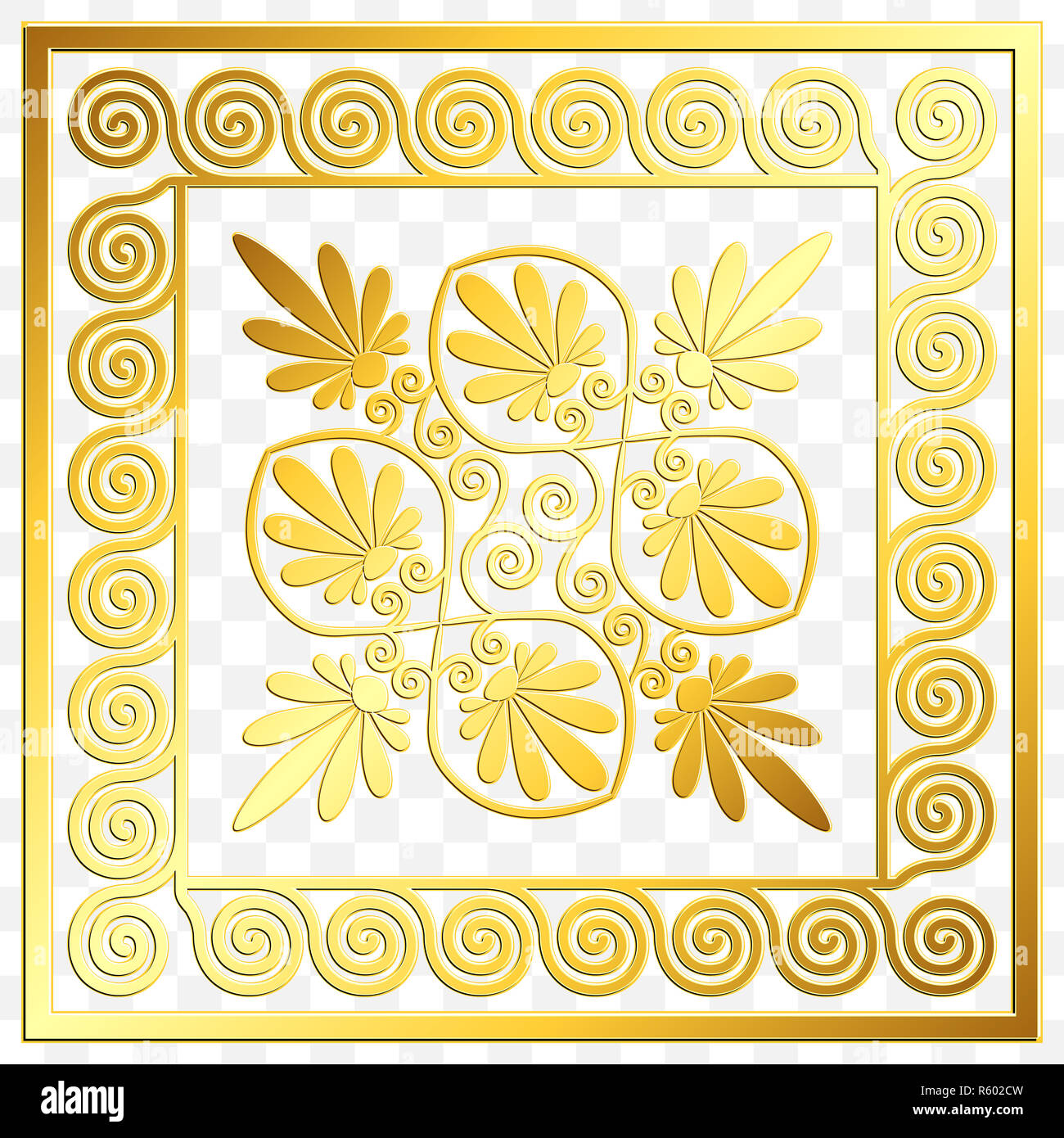 Traditional vintage gold Greek ornament, Meander Stock Photo - Alamy
