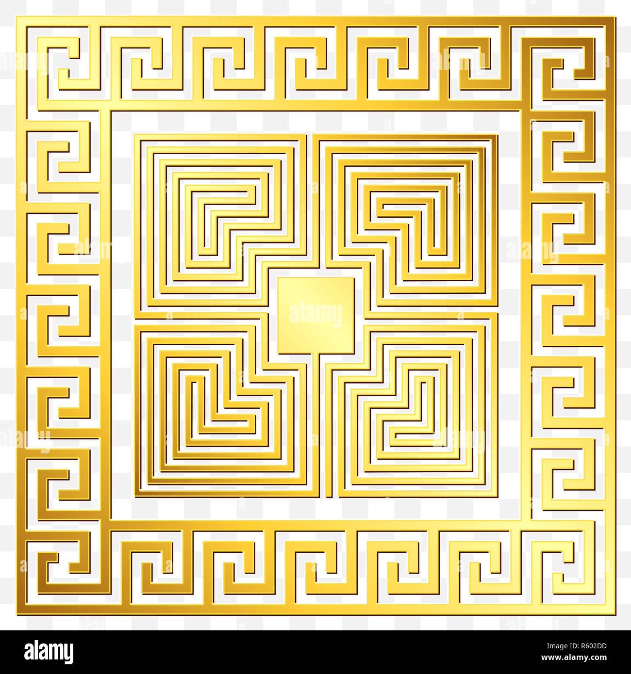 Traditional vintage gold Greek ornament, Meander Stock Photo - Alamy