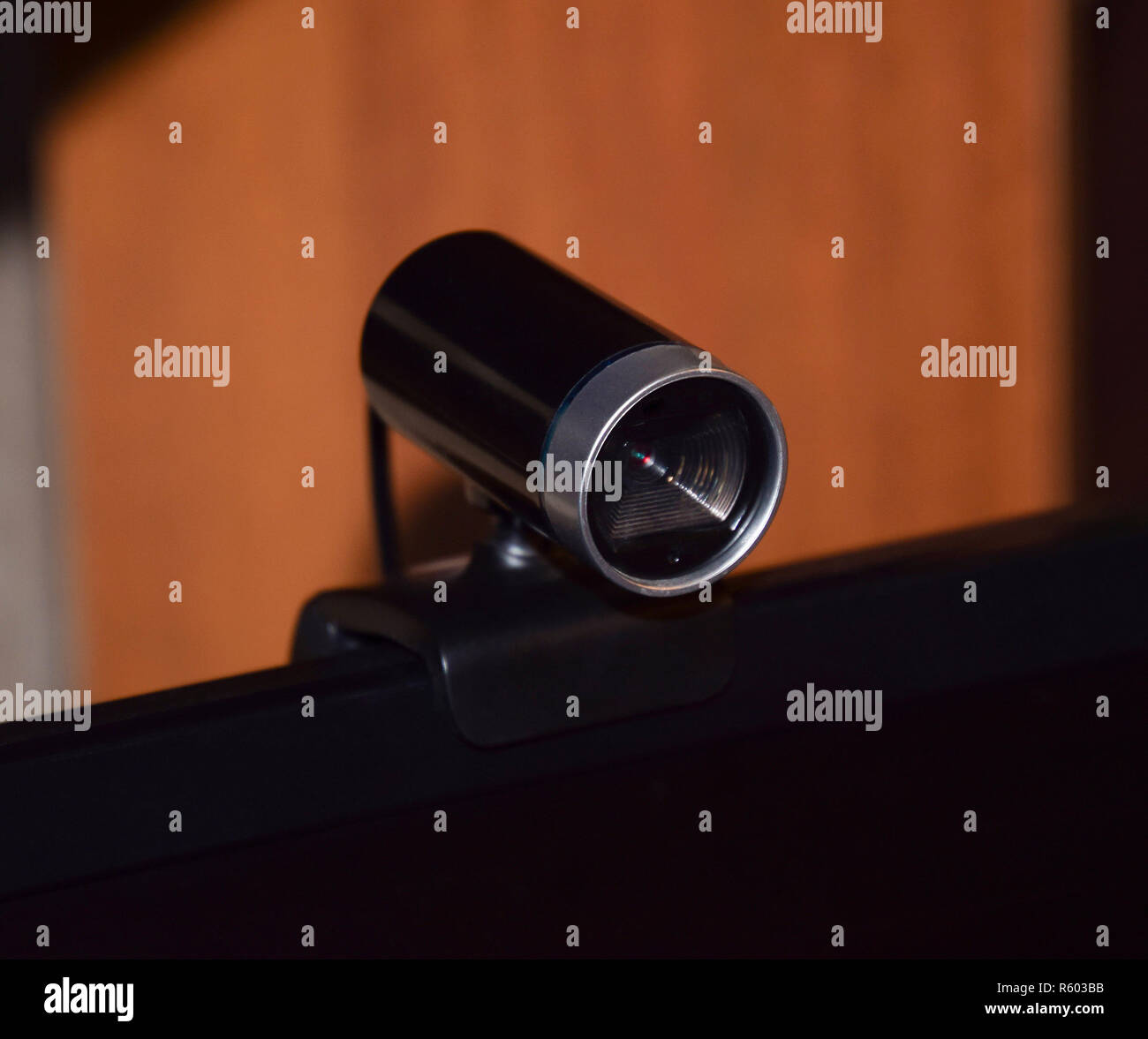 Web camera, attached to the monitor Stock Photo - Alamy