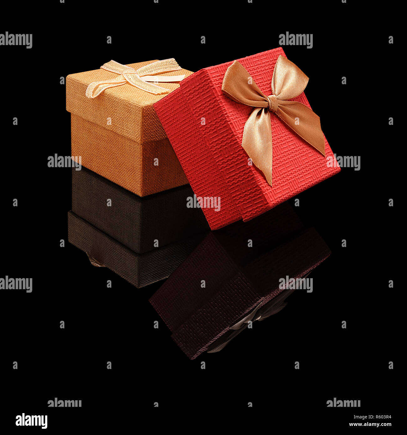 Two closed gift boxes Stock Photo - Alamy
