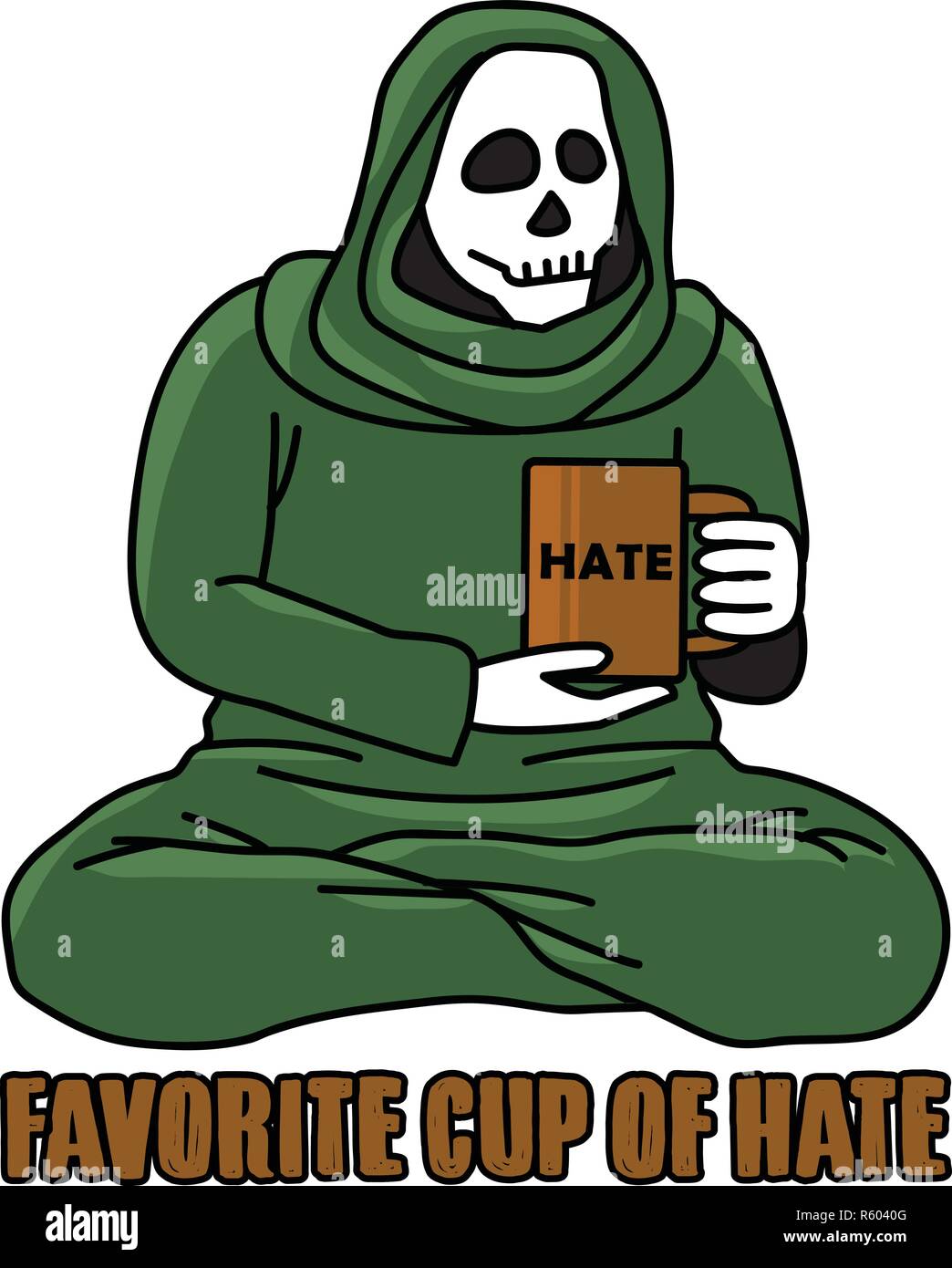 Drinking hot black coffee Stock Vector Images - Alamy