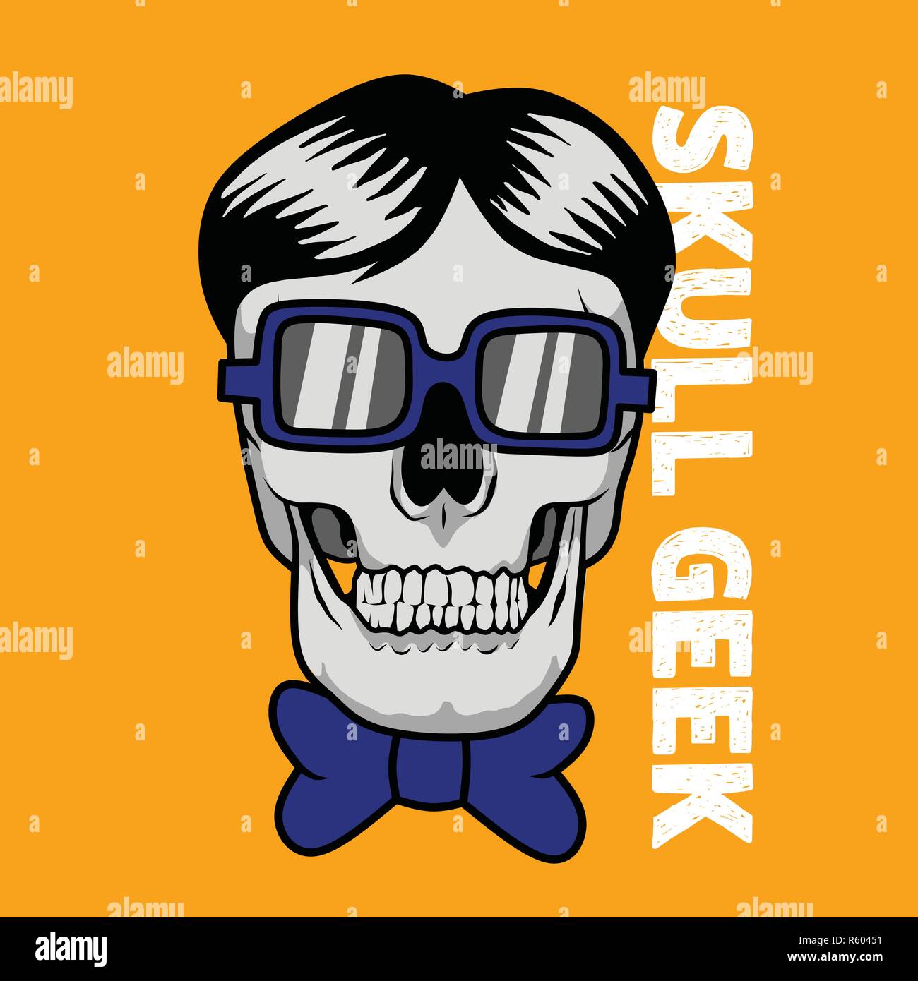 Skull Geek illustration for Graphic Goods Stock Vector Image & Art - Alamy