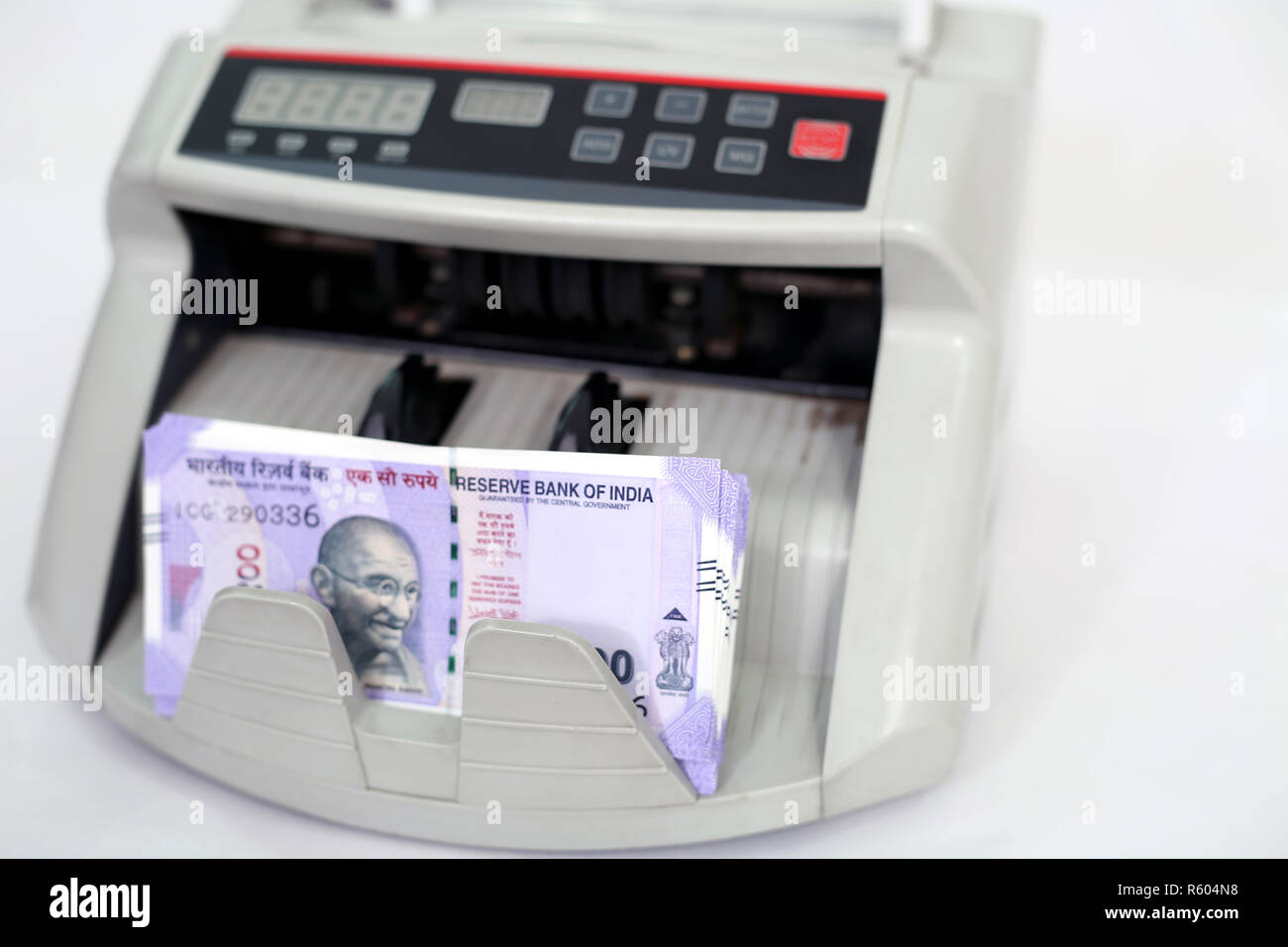 Machine for counting money. Isolated on the white background Stock ...