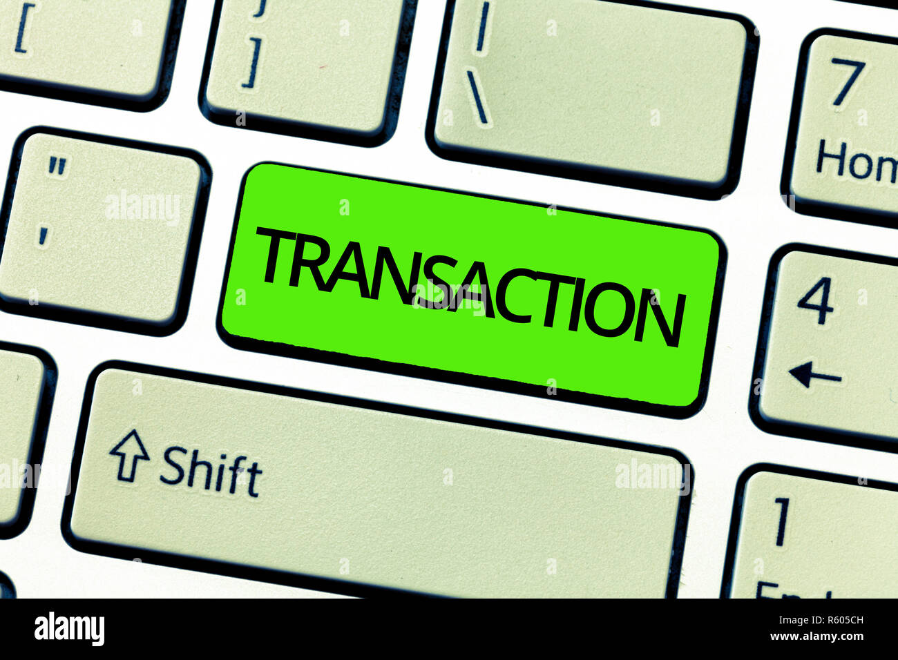 Text sign showing Transaction. Conceptual photo Instance of buying or ...
