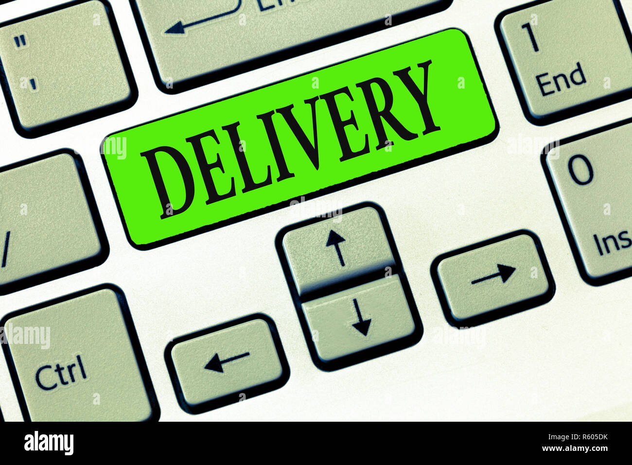 Writing note showing Delivery. Business photo showcasing action of ...