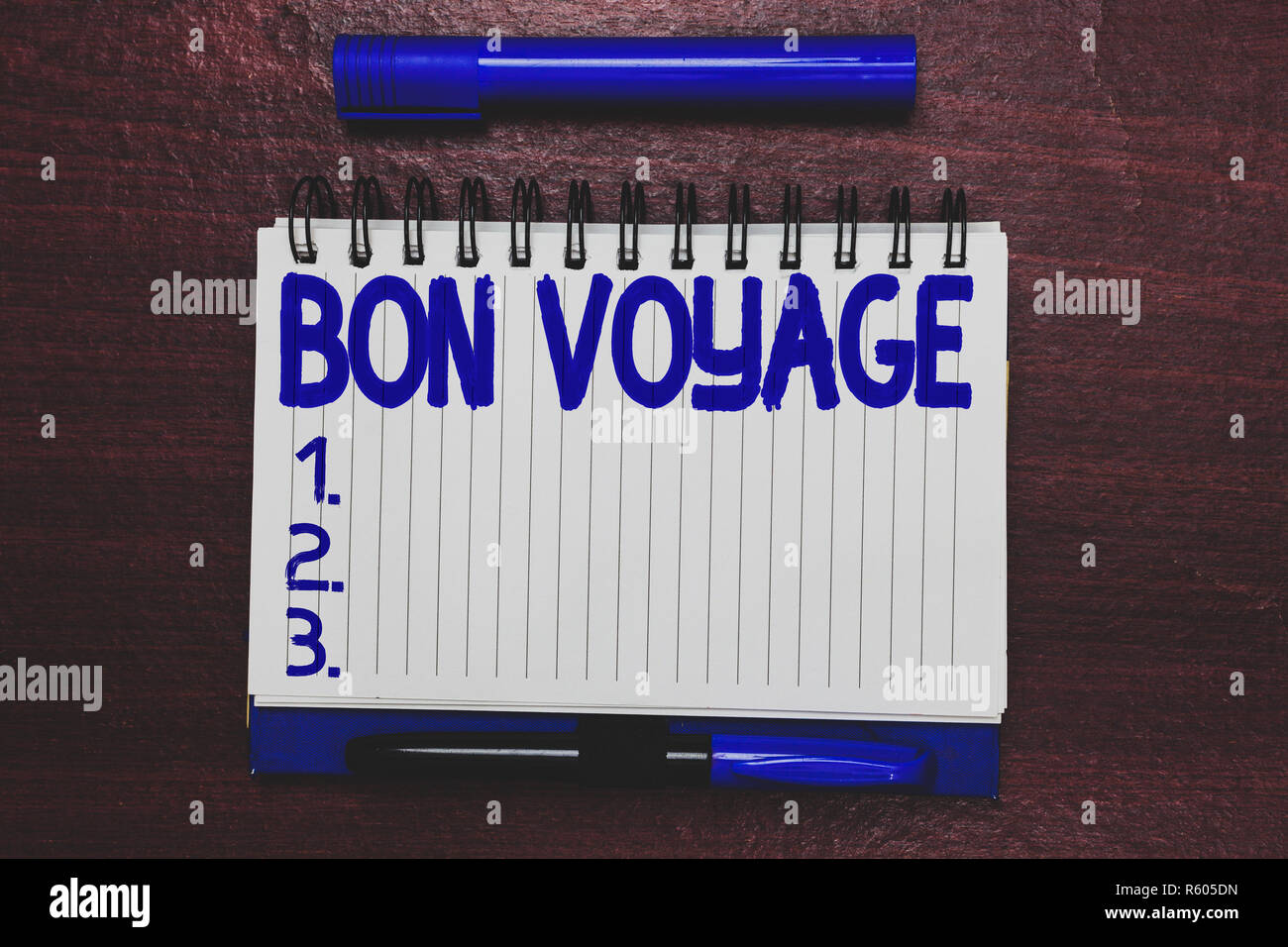 Conceptual hand writing showing Bon Voyage. Business photo text Used ...