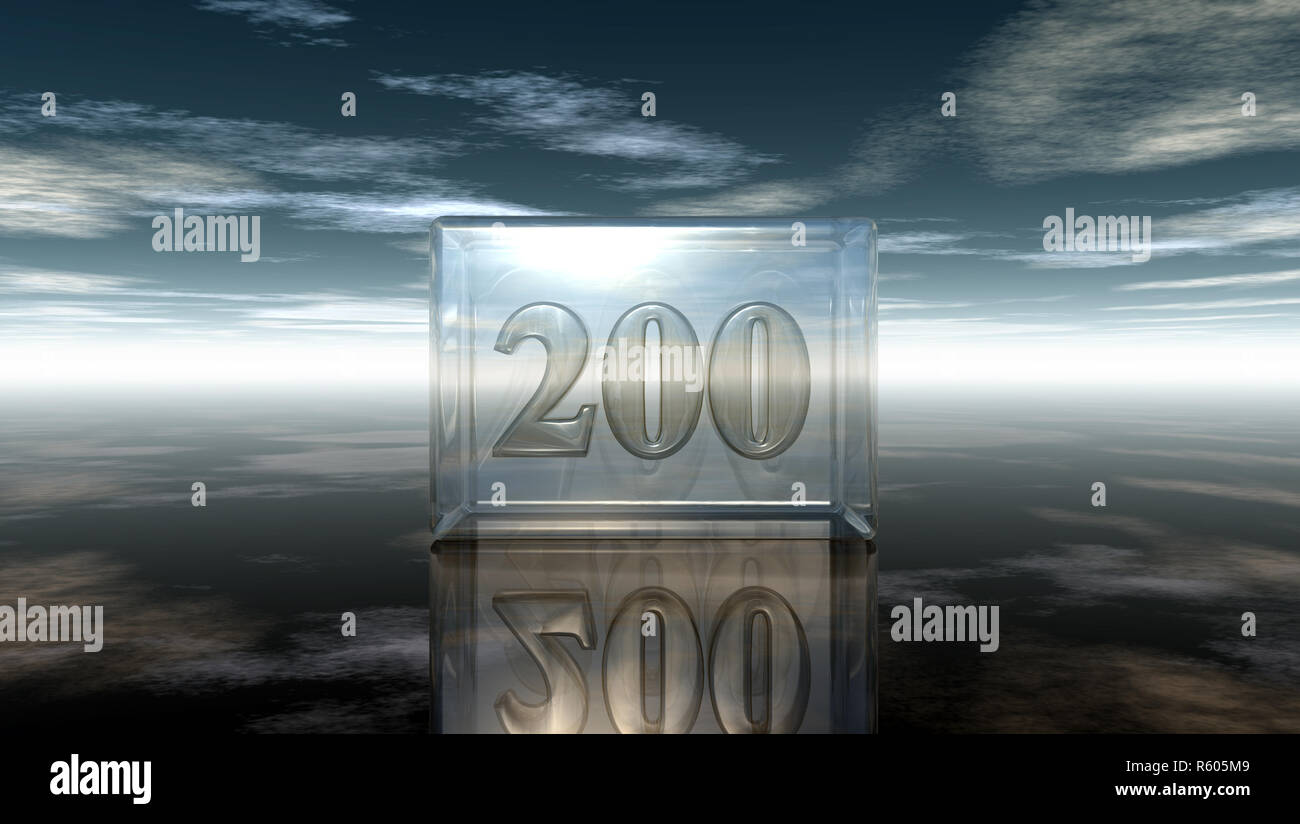 the number two hundred in glass cubes Stock Photo - Alamy