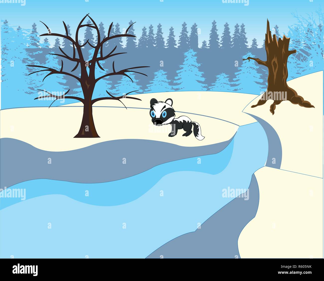Wild river ice snow Stock Vector Images - Alamy