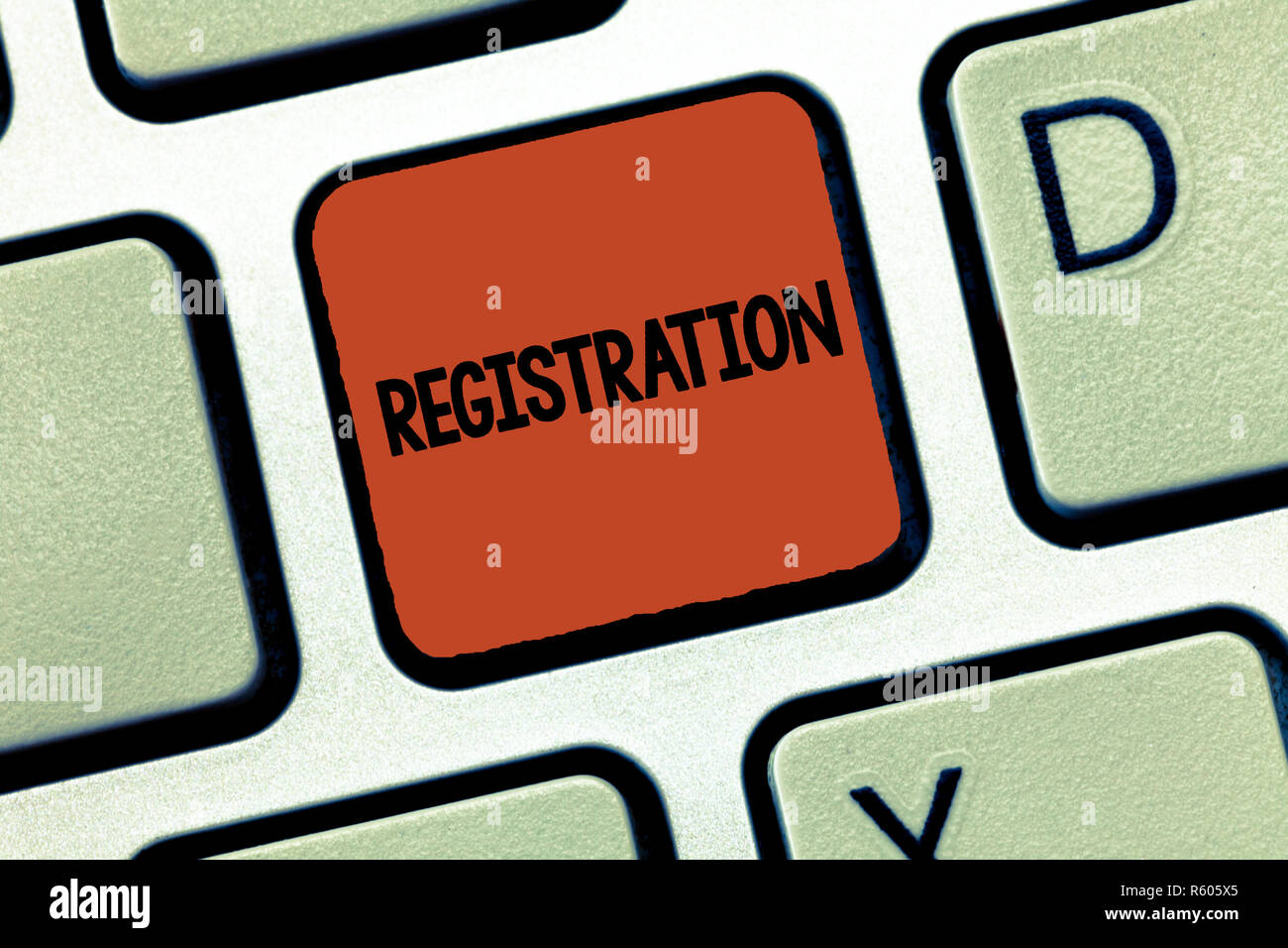 Handwriting text Registration. Concept meaning Action or process of ...