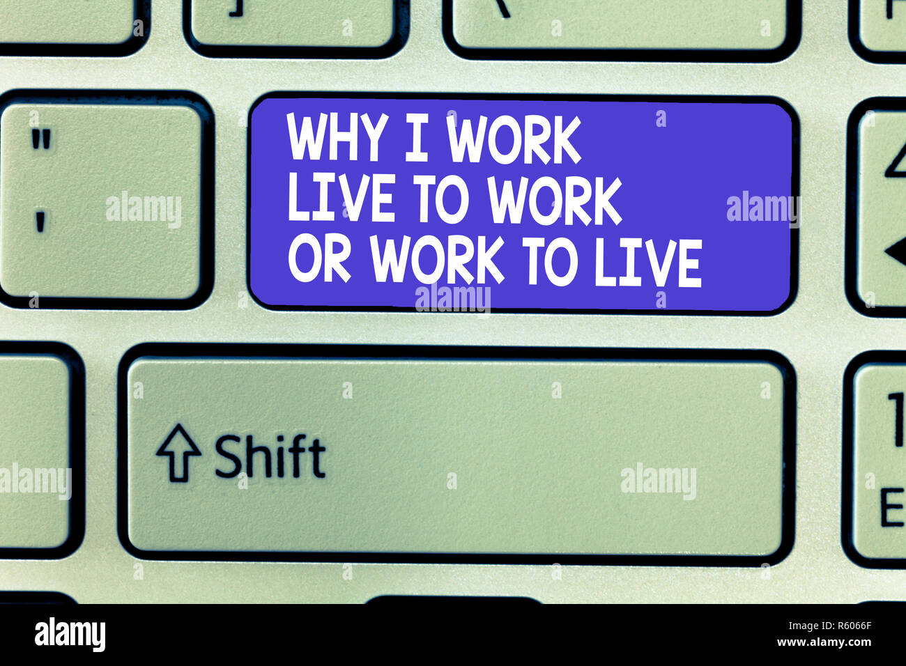 Word writing text Why I Work Live To Work Or Work To Live. Business ...