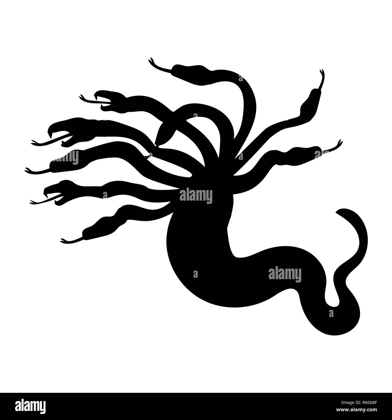 Hydra silhouette ancient mythology fantasy Stock Photo - Alamy