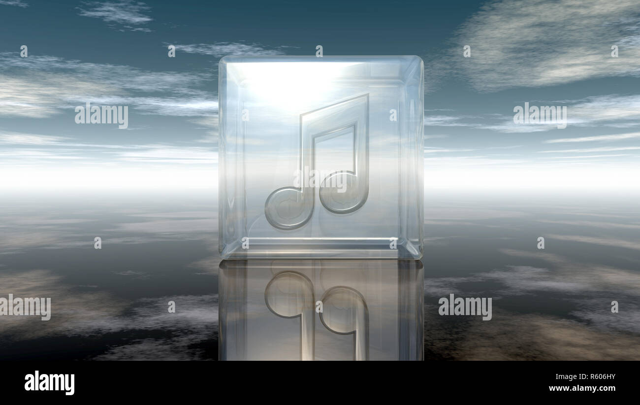 music note in glass cubes Stock Photo - Alamy