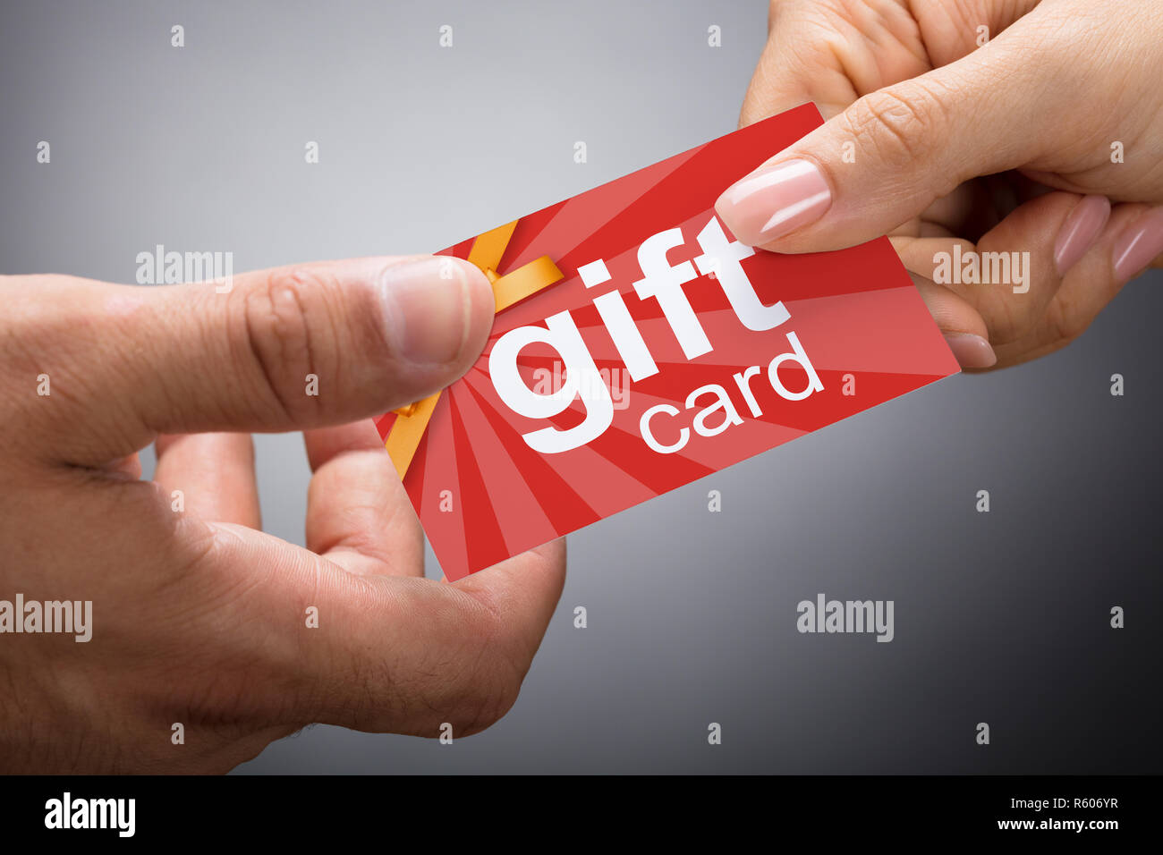 Giving Gift Card Stock Photo - Alamy
