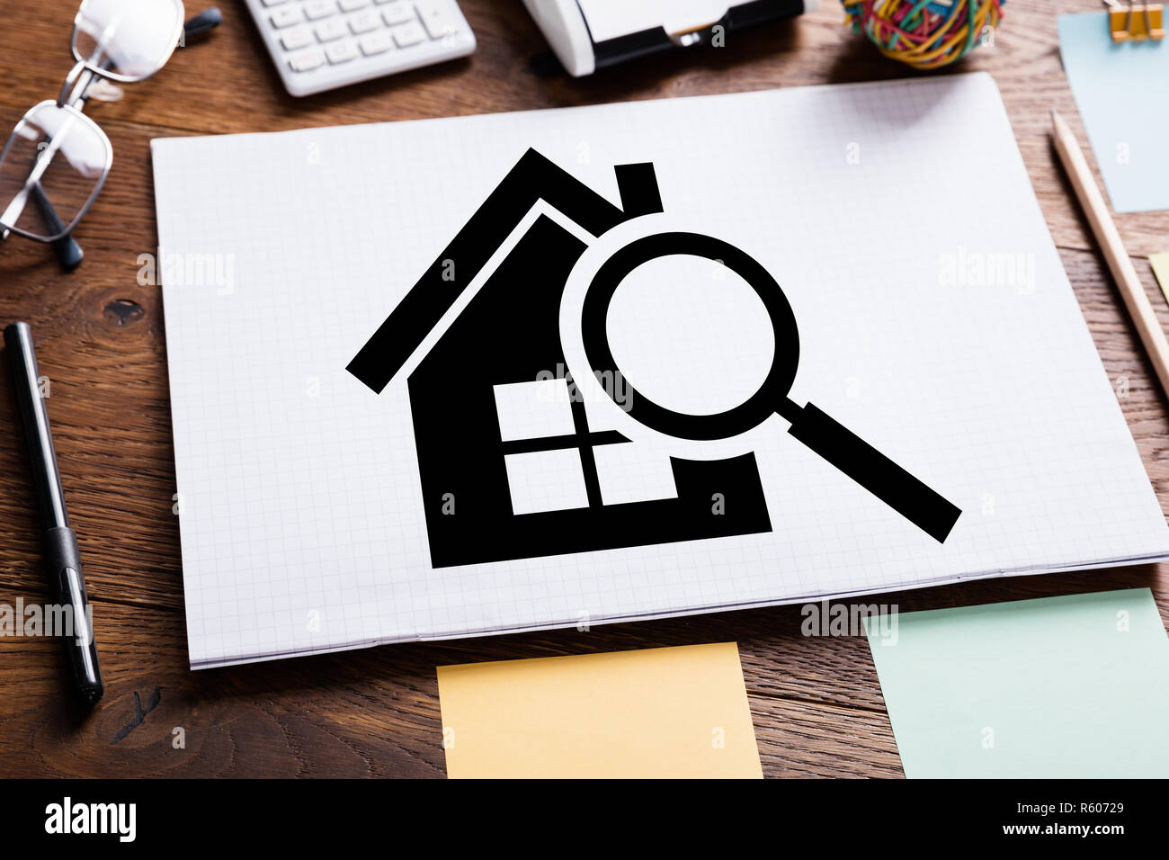 Paper Note Attached On Notebook With Paper Clips Stock Photo - Alamy