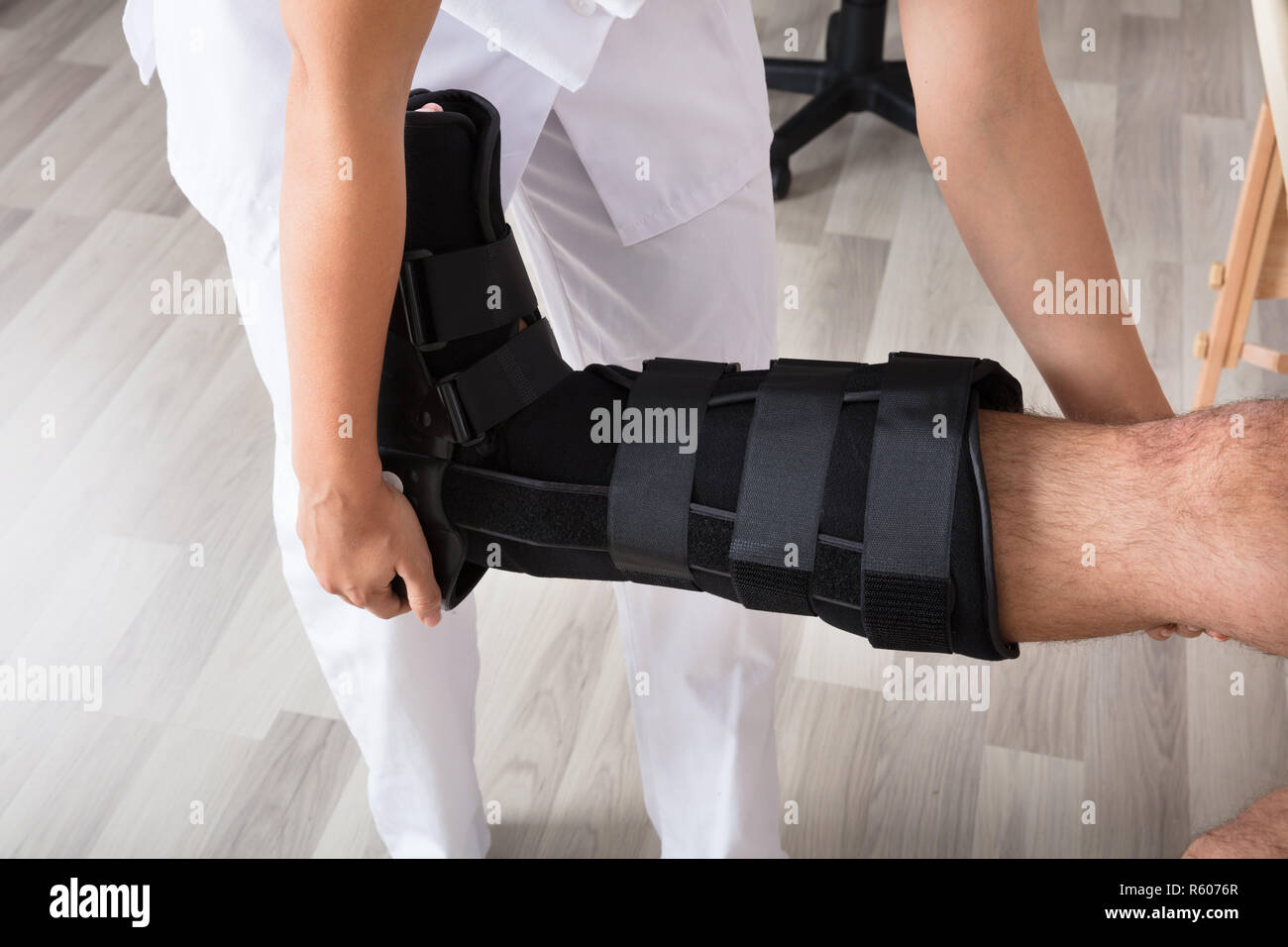 Low Section View Of An Injured Person's Leg Stock Photo - Alamy