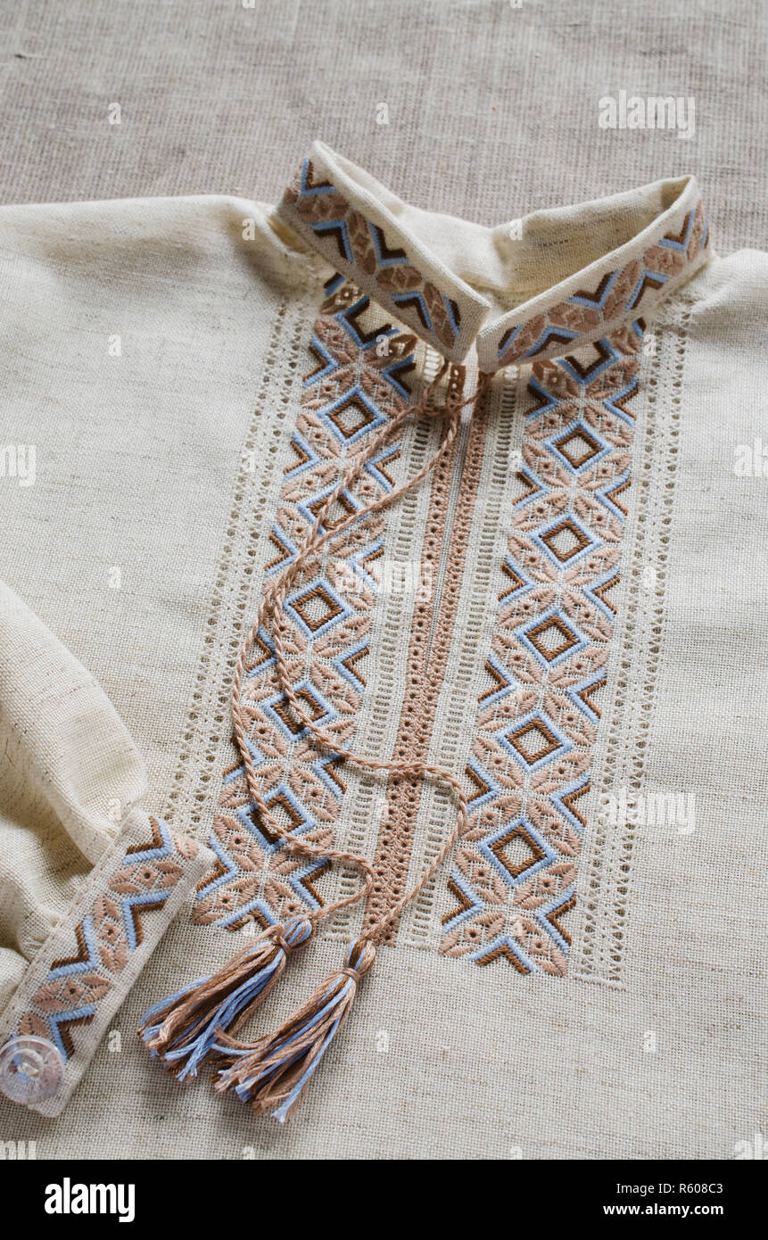 Slavic tradicional embroidered shirt Stock Photo - Alamy