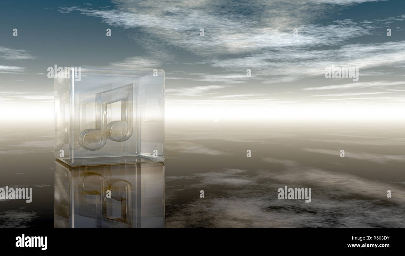 music note in glass cubes Stock Photo - Alamy