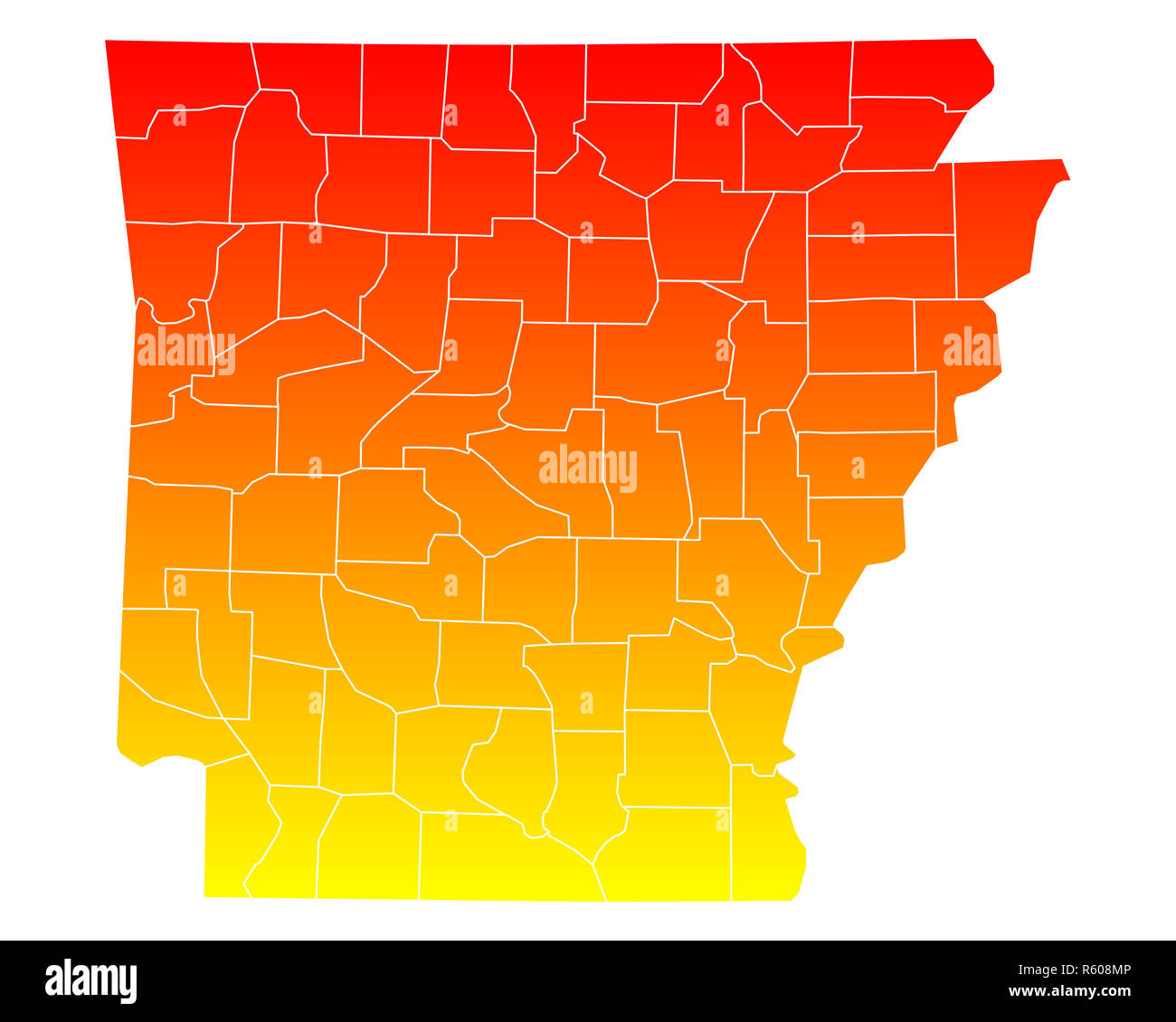 Arkansas county map Cut Out Stock Images & Pictures - Alamy