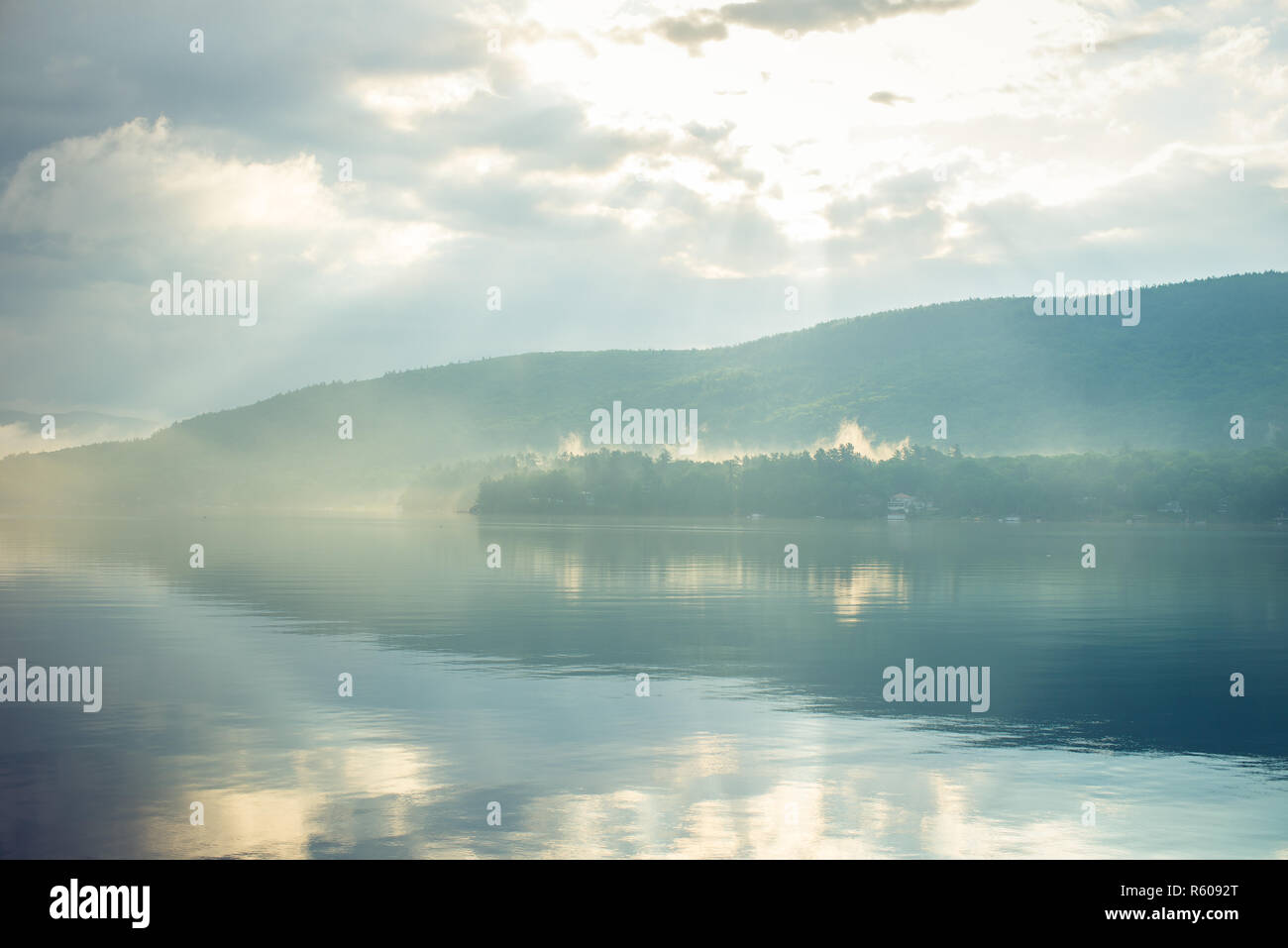 Overlooking beautiful lake george Stock Photo - Alamy