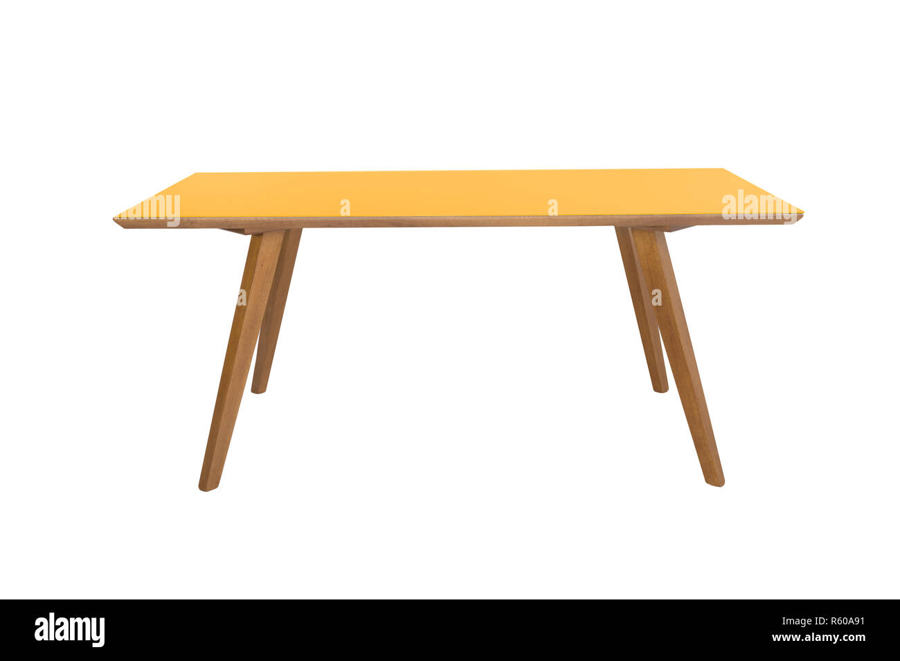 Table isolated on white background Stock Photo - Alamy