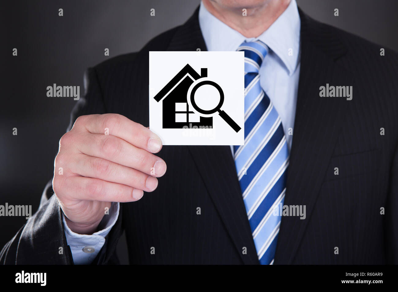 Businessman Showing Card With I Quit Sign Stock Photo - Alamy