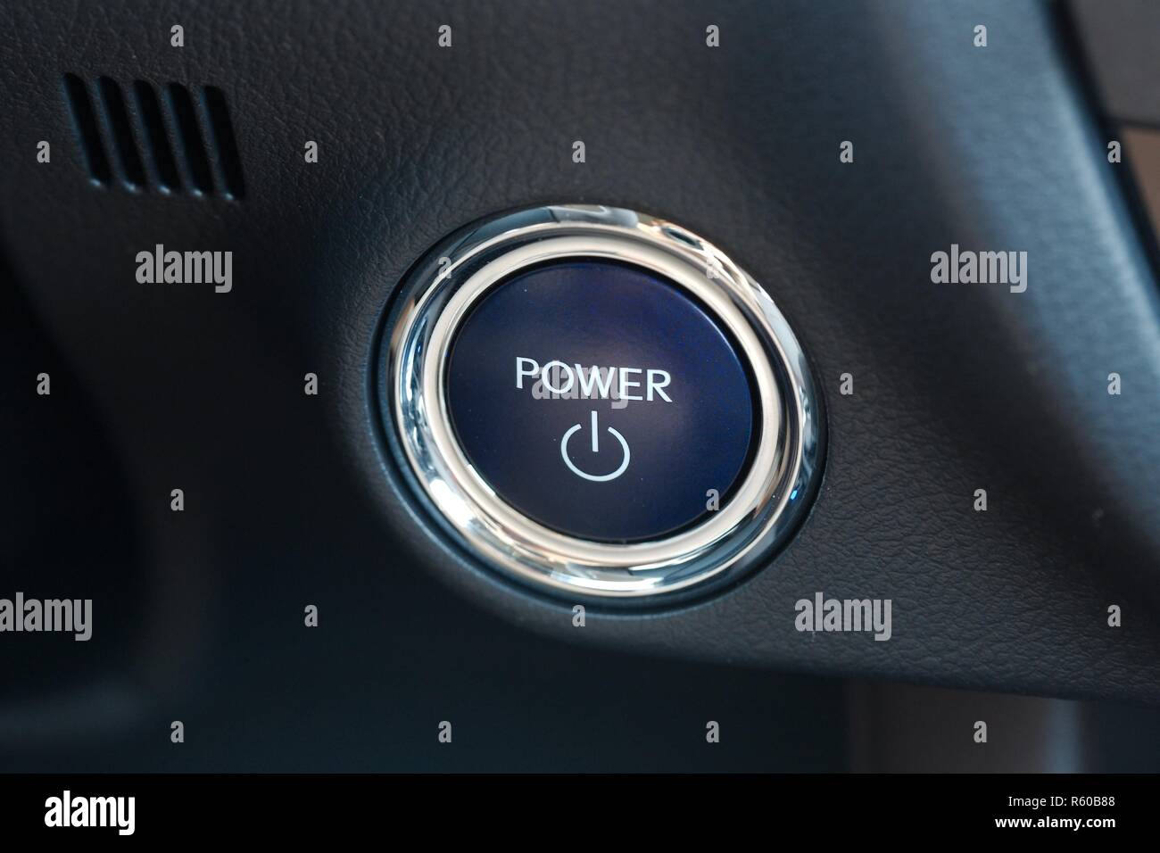 Power button of a car Stock Photo - Alamy