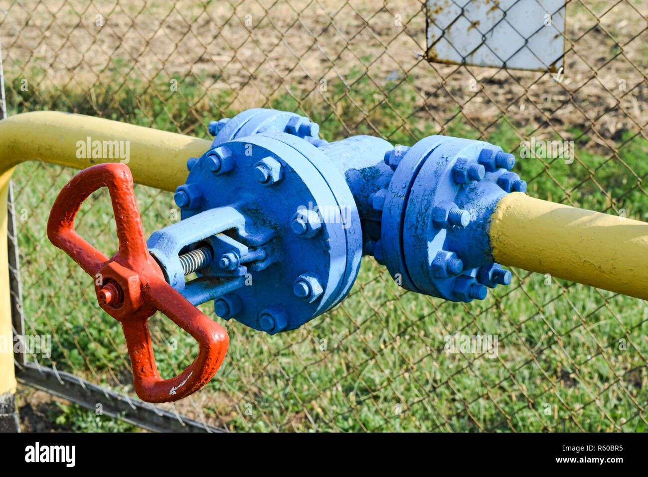 The latch on the underground gas pipeline Stock Photo - Alamy