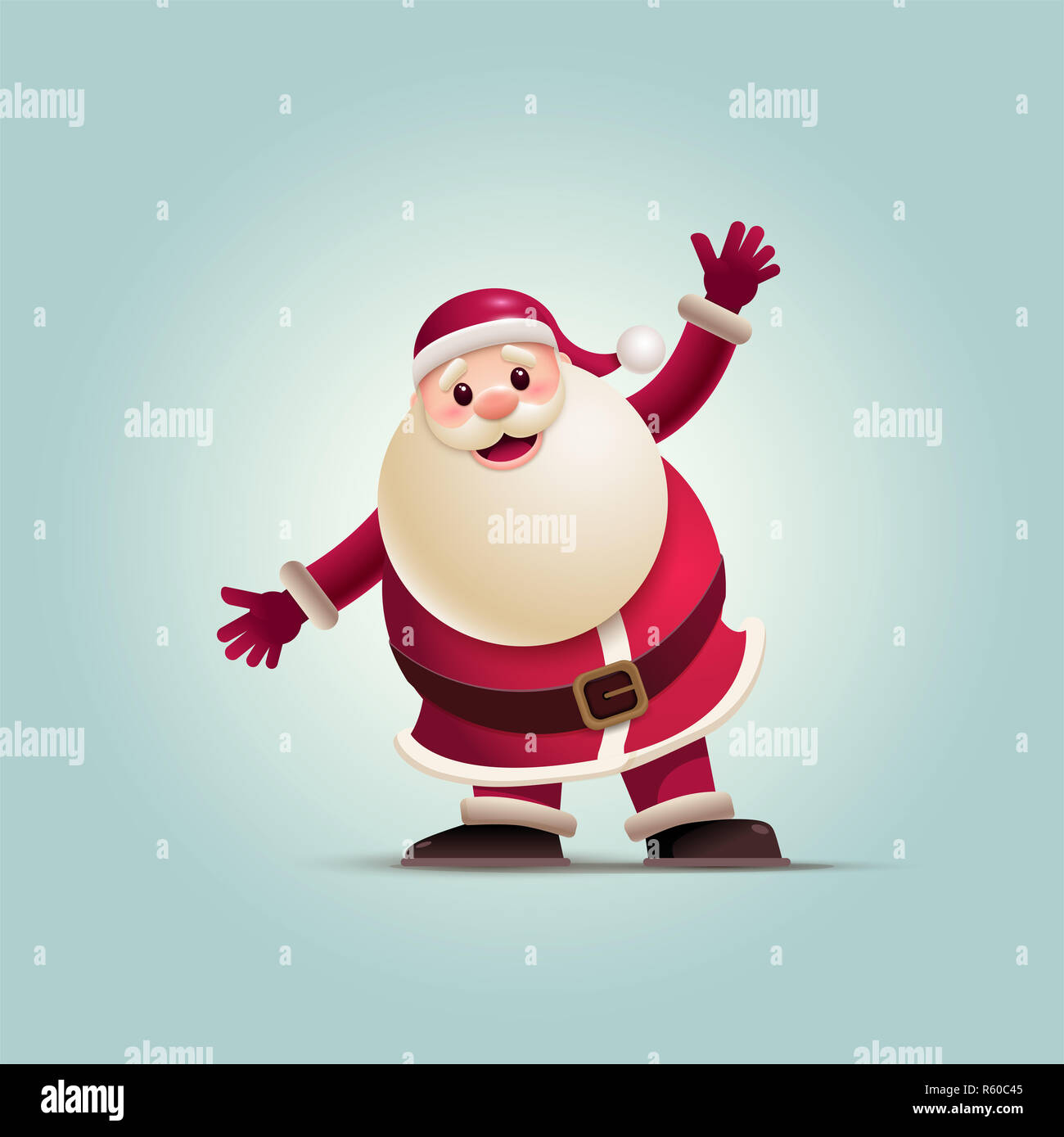 Santa Claus is raising his arms up Stock Photo - Alamy