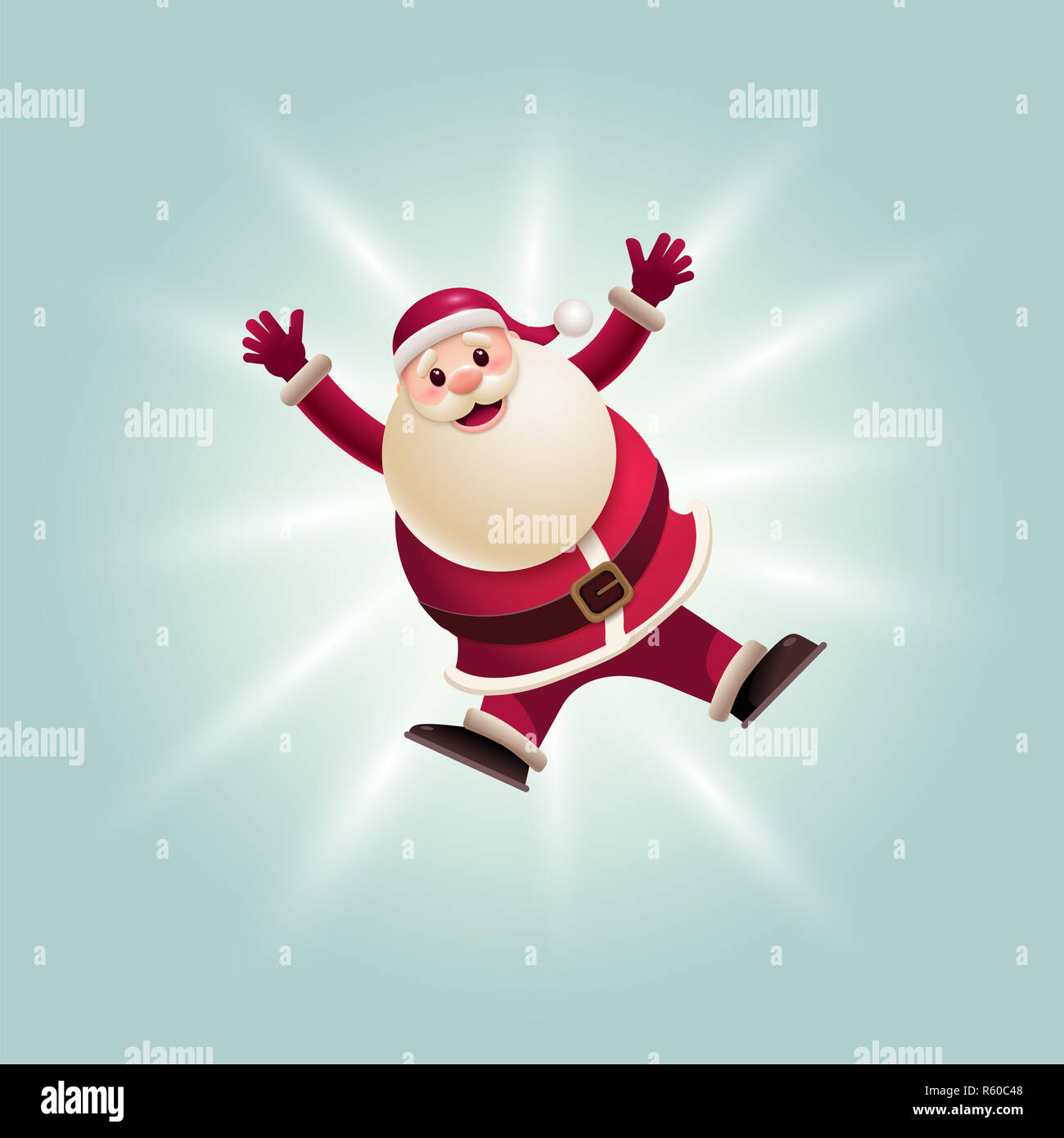 Santa Claus jumping Stock Photo - Alamy