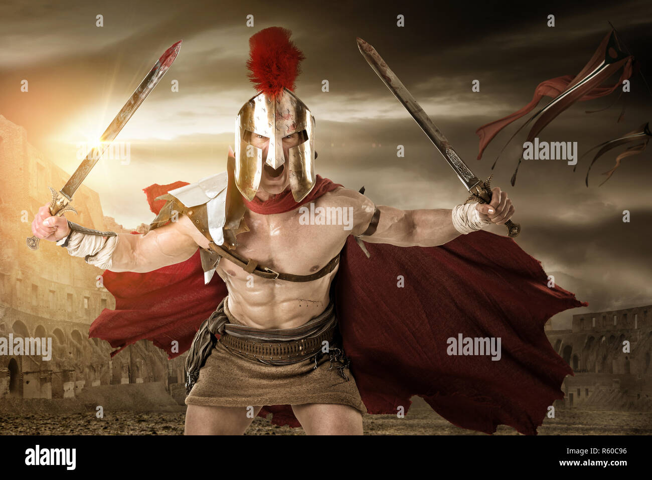 Ancient soldier or Gladiator Stock Photo - Alamy