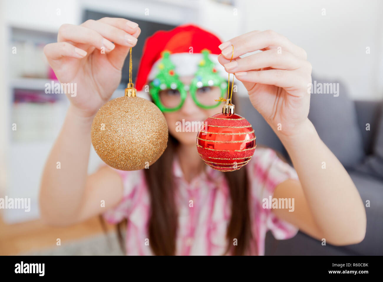 Christmas girl portrait Stock Photo - Alamy