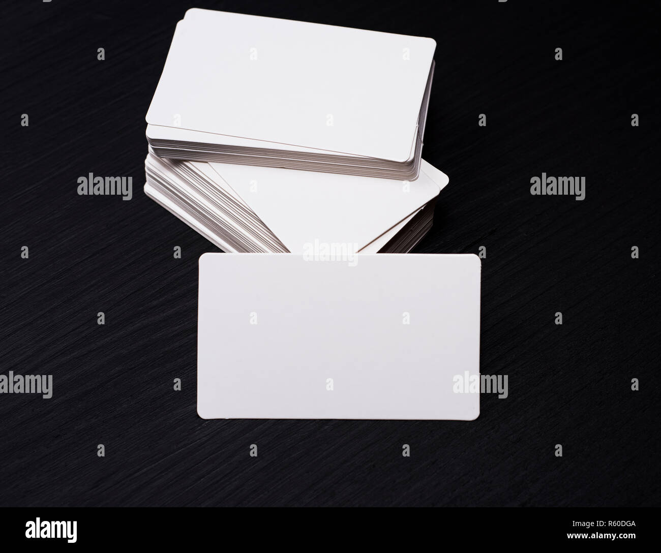 white rectangular paper business cards Stock Photo - Alamy