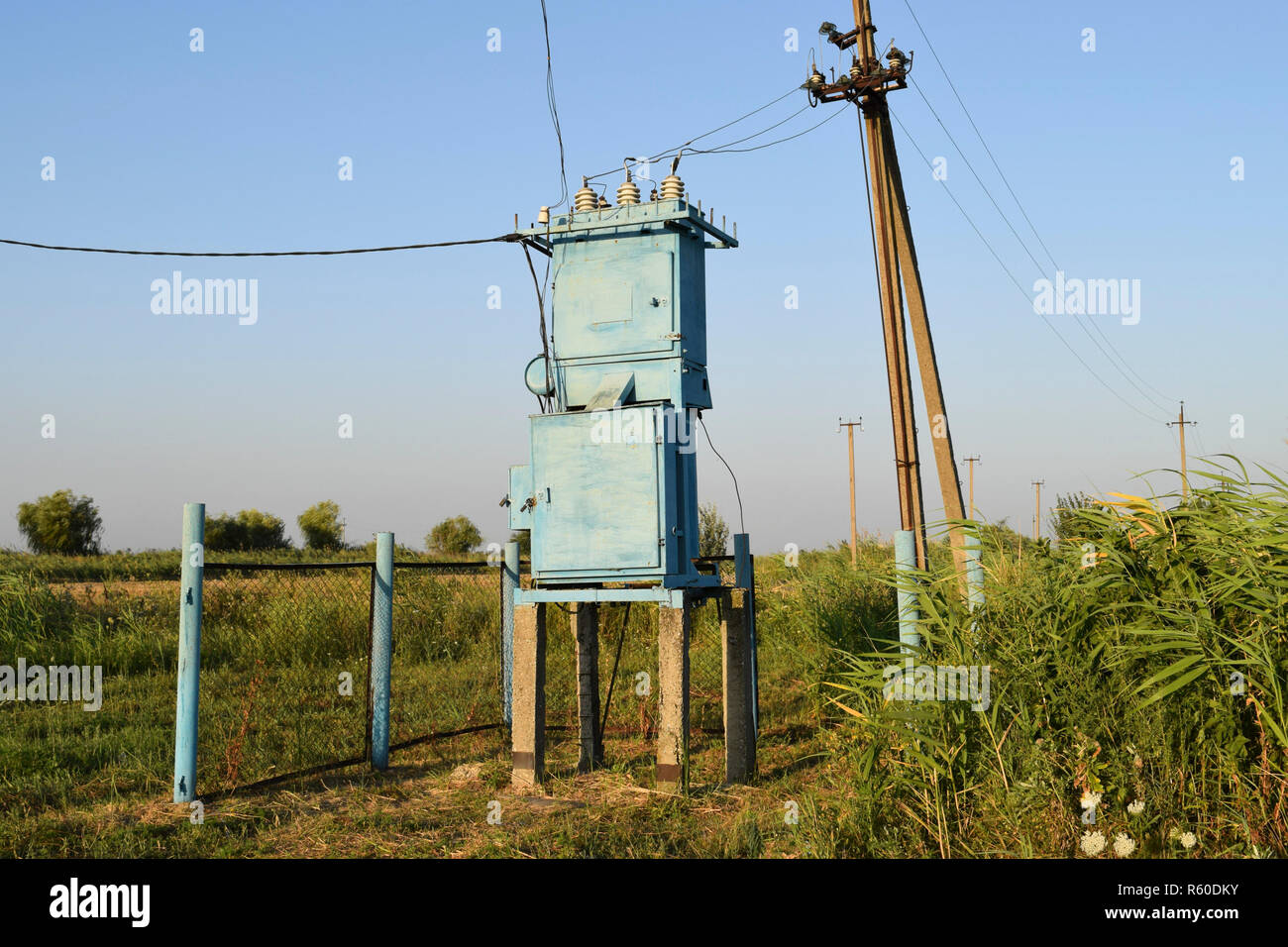 Transformers for voltage conversion. Power infrastructure. The o Stock ...
