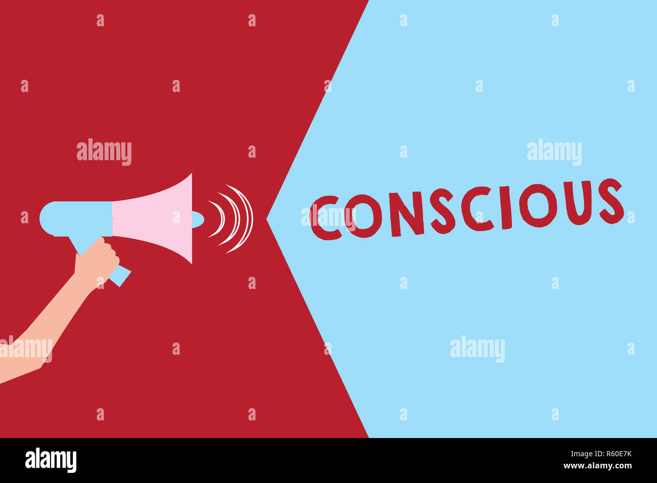 Text sign showing Conscious. Conceptual photo aware of and responding ...