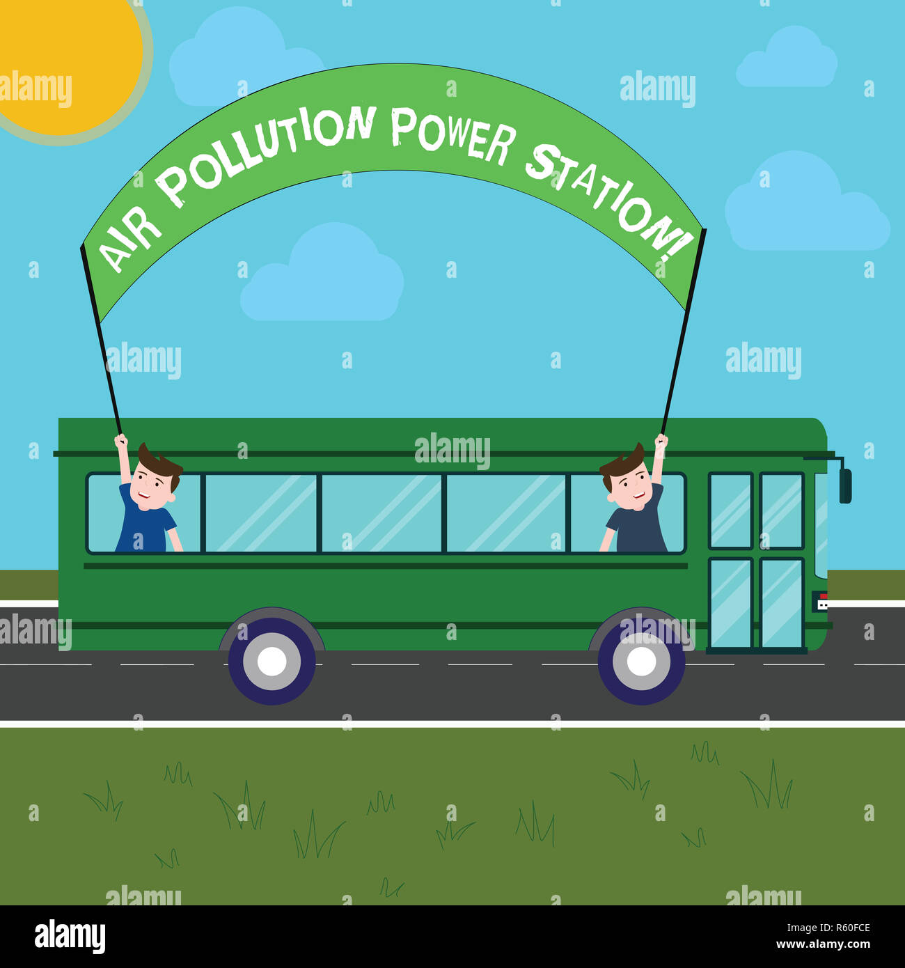 Handwriting text writing Air Pollution Power Station. Concept meaning ...