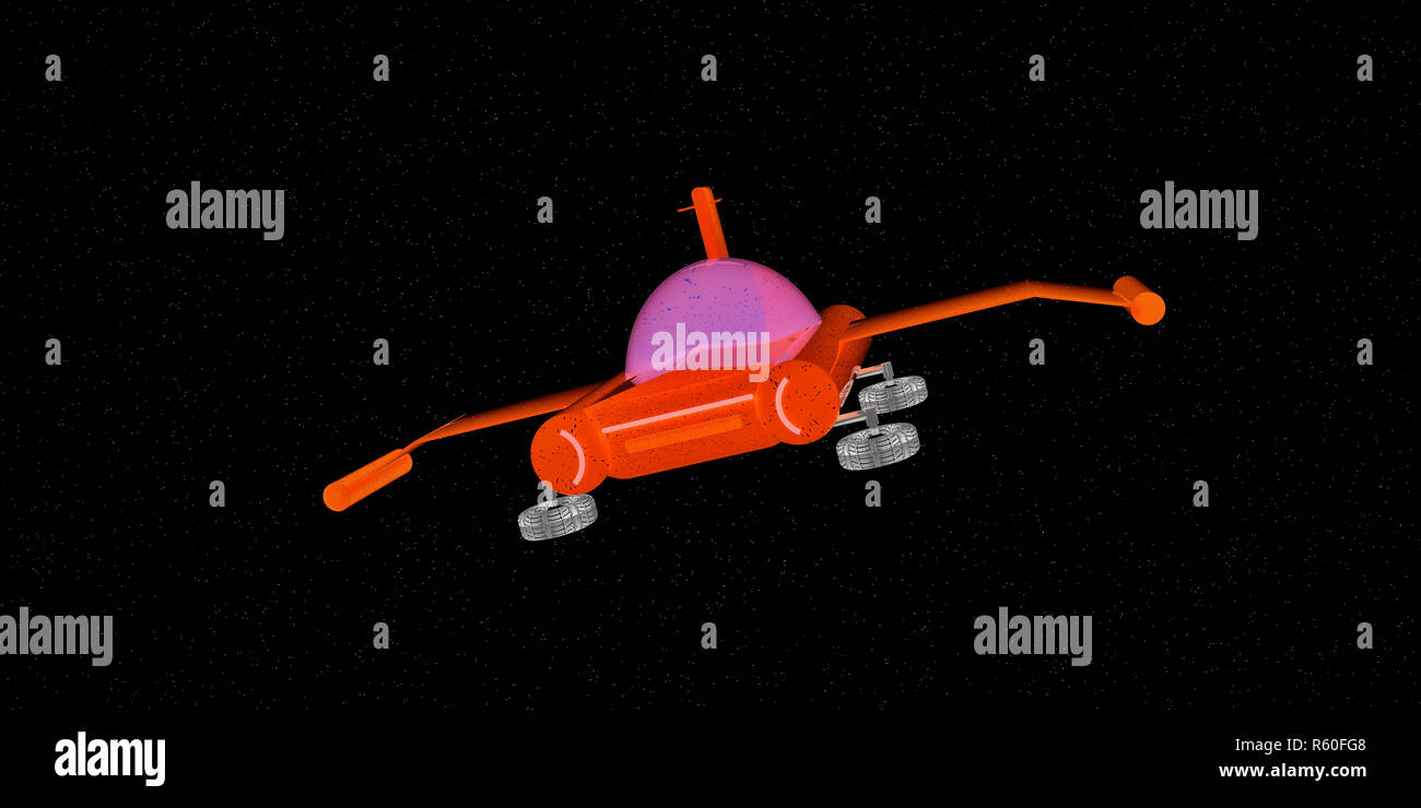 Flying car in starry sky Stock Photo - Alamy