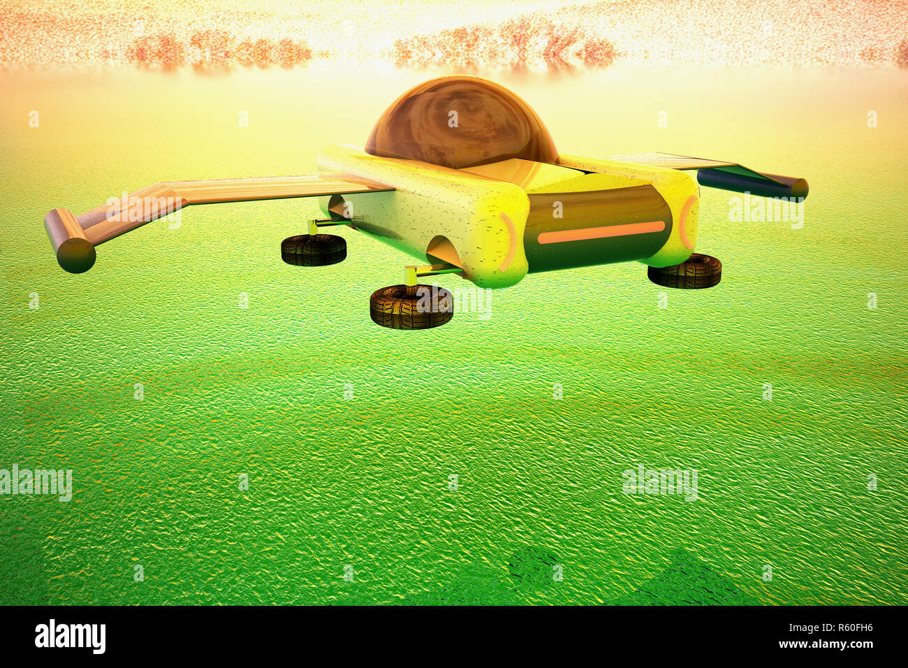 Futuristic car flying city, town hi-res stock photography and images ...