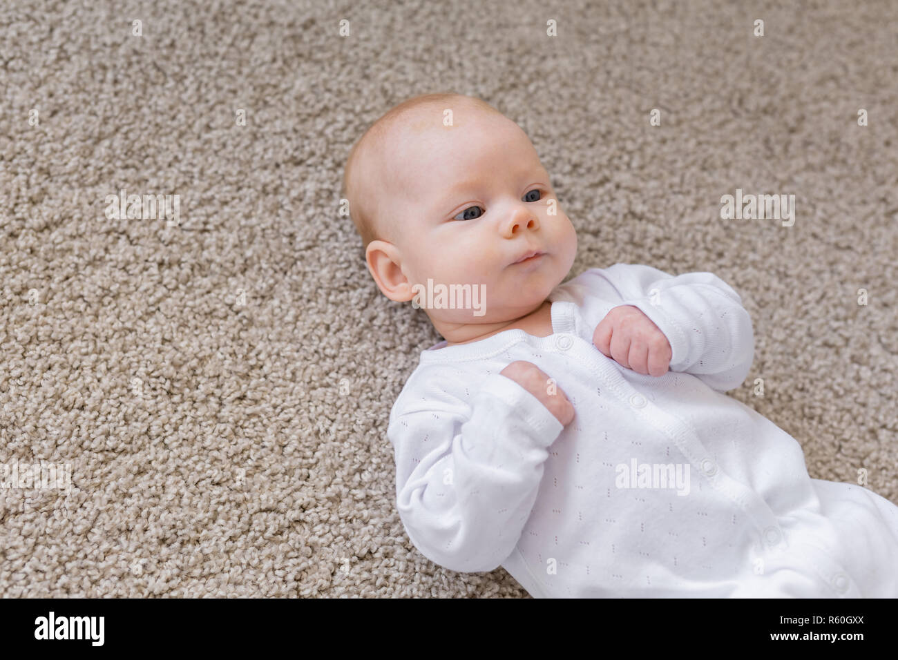 Family, baby and infant concept - Close up portrait of little child on ...