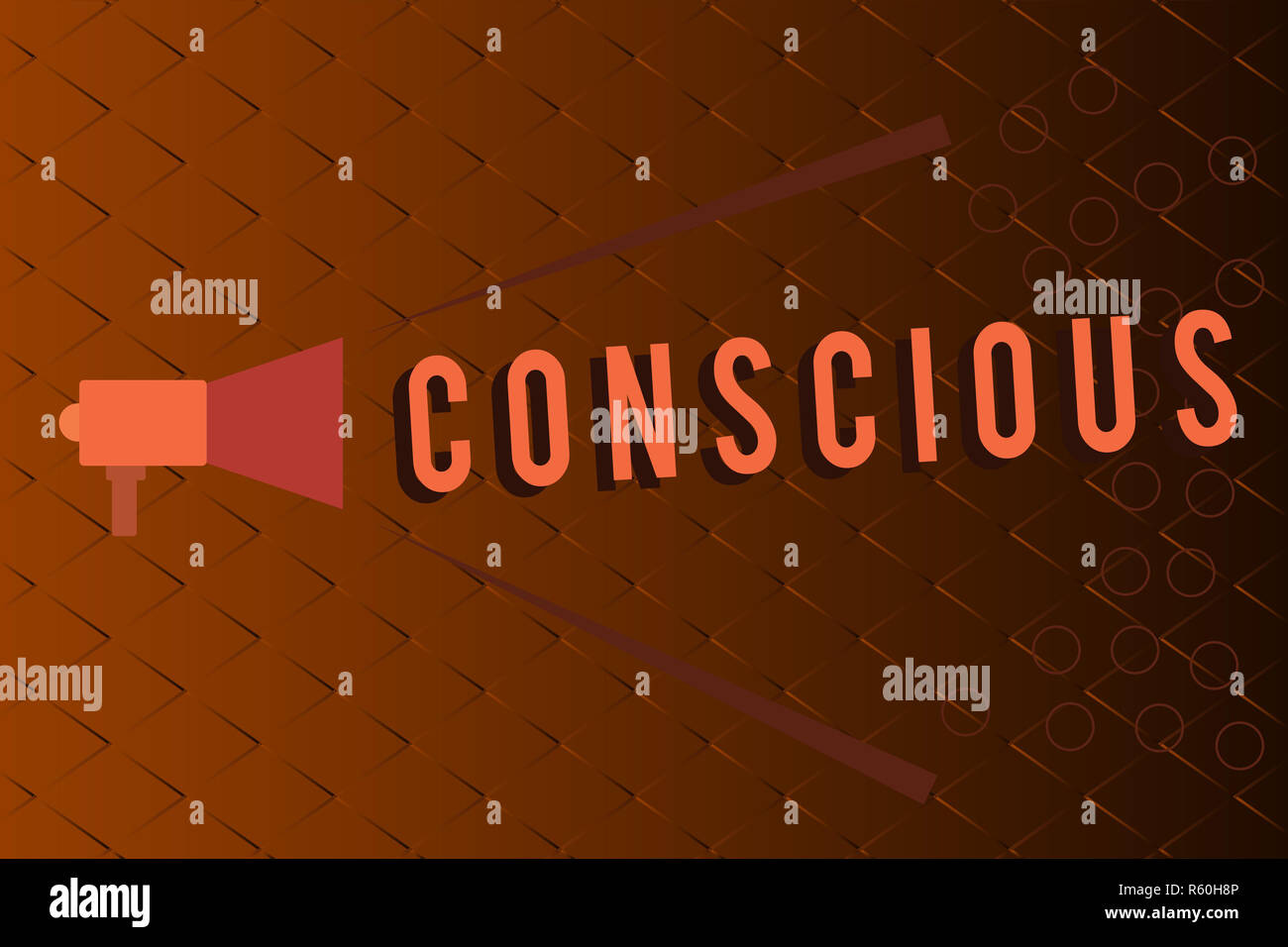 Conceptual hand writing showing Conscious. Business photo text aware of ...